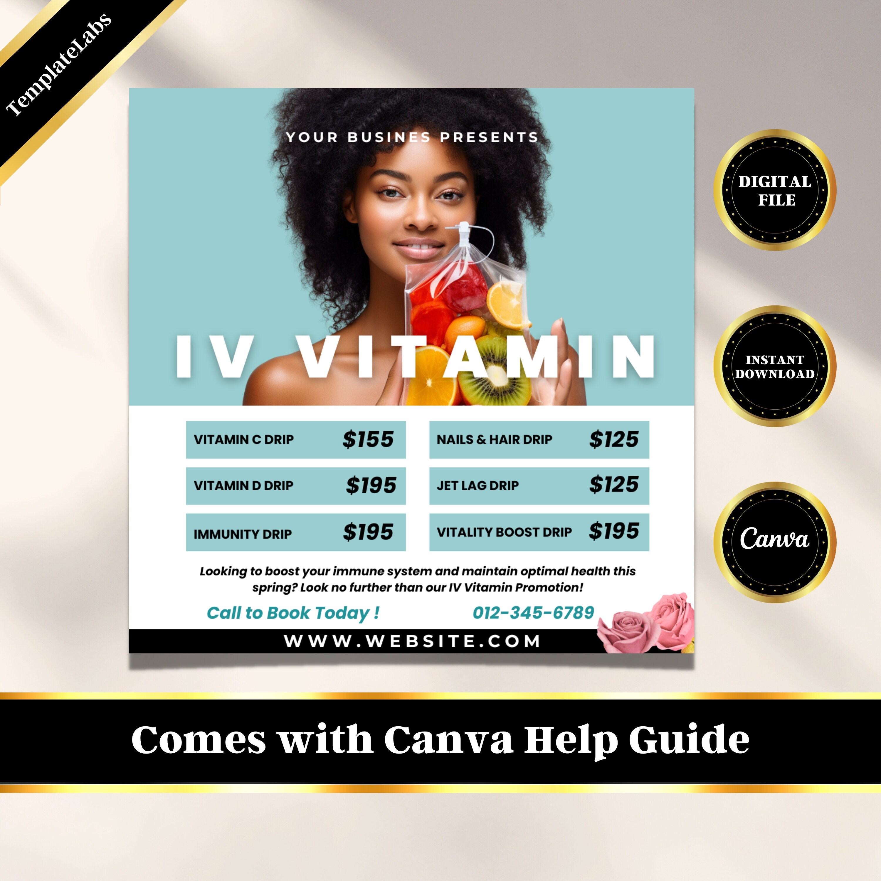 IV Therapy Instagram, IV Drip Template, Iv Drip Flyer, Spring Sale ...