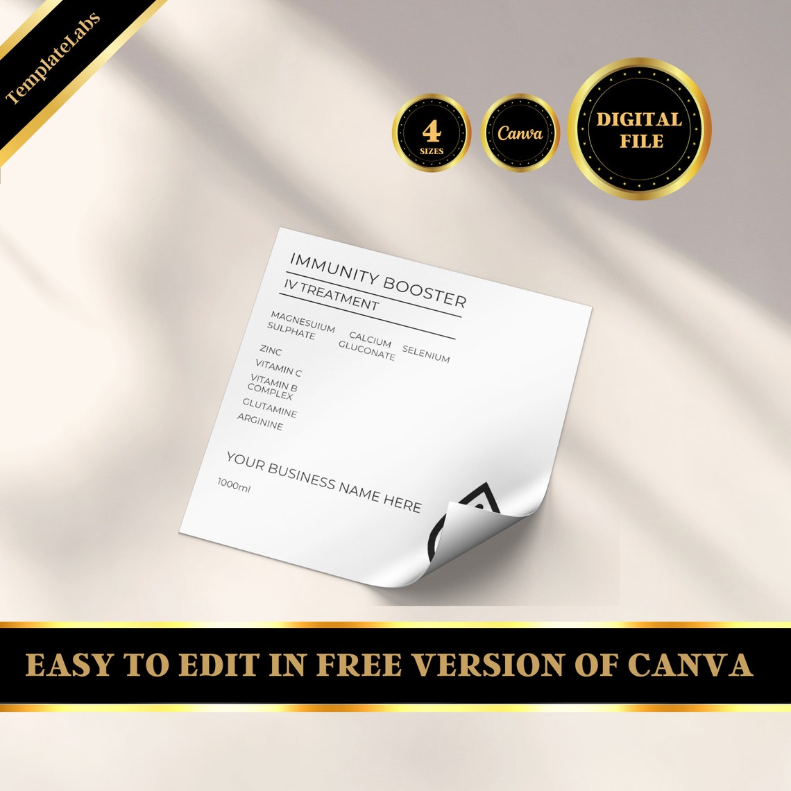 IV Bag Label IV Vitamin Drip DIY Label Printable Label - Etsy