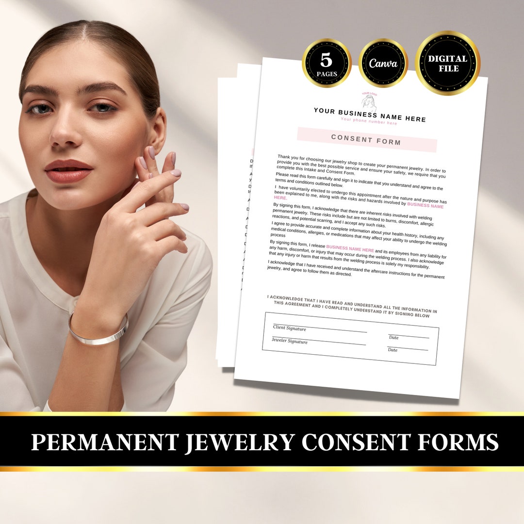 Permanent Jewelry Template Waiver Permanent Jewelry Consent - Etsy