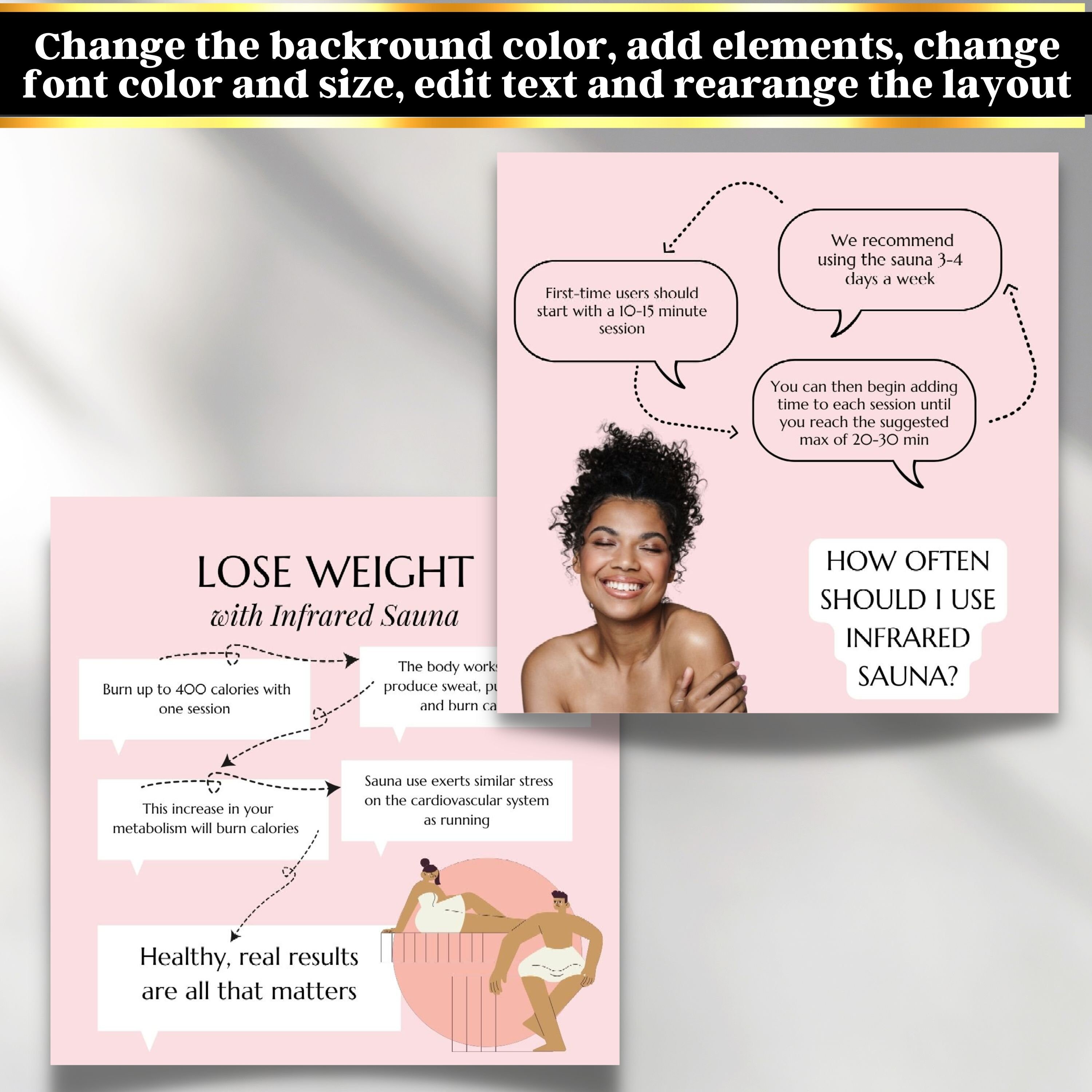Infrared Sauna Instagram Post Template Canva Medspa Flyer - Etsy Australia