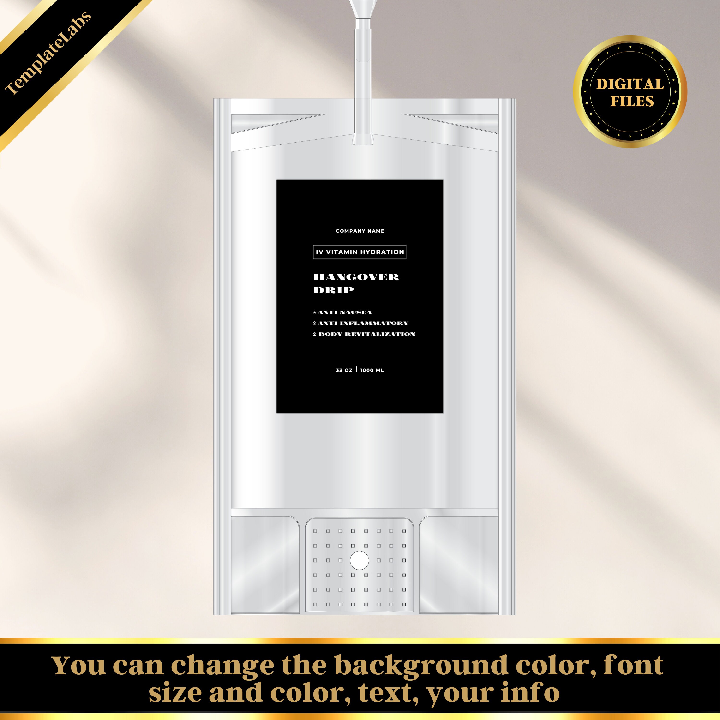 IV Bag Label IV Hydration Printable Printable Label DIY - Etsy