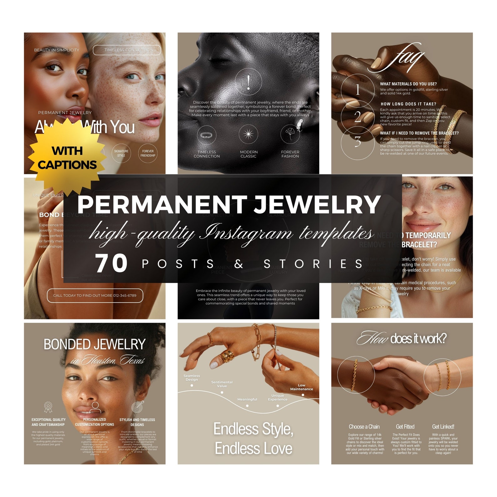 Permanent Jewelry Template, Permanent Jewelry Marketing, Instagram ...