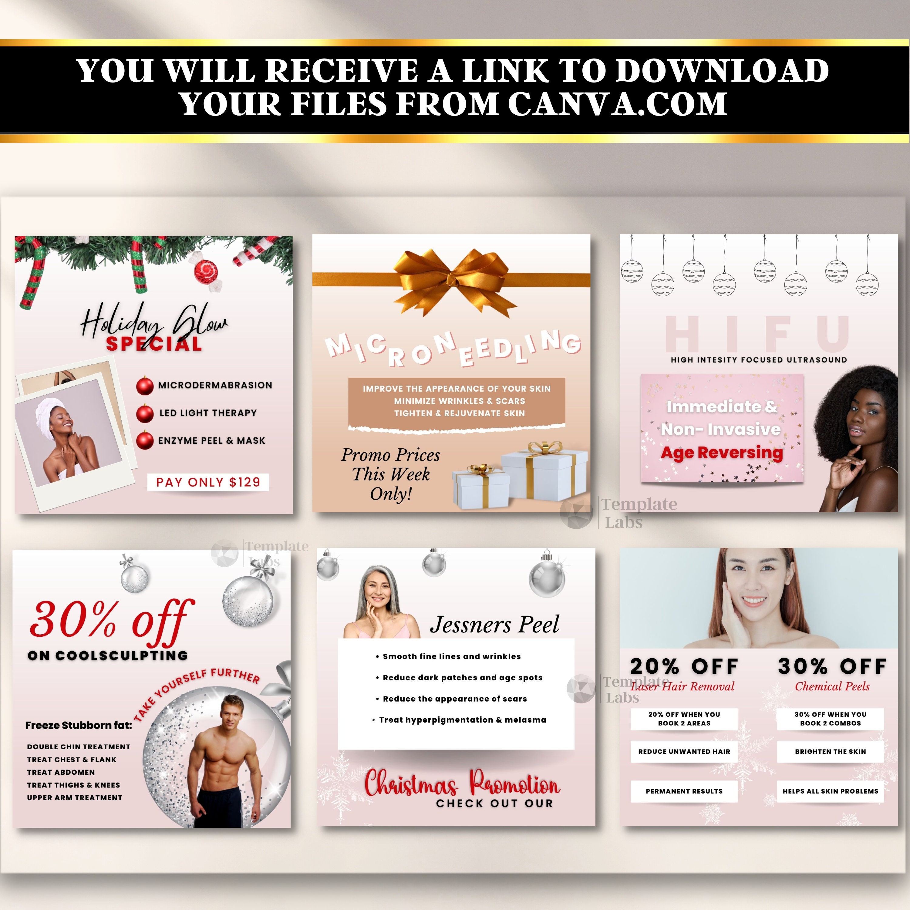 Medspa Christmas, Botox Christmas, Christmas Instagram Template, Body ...