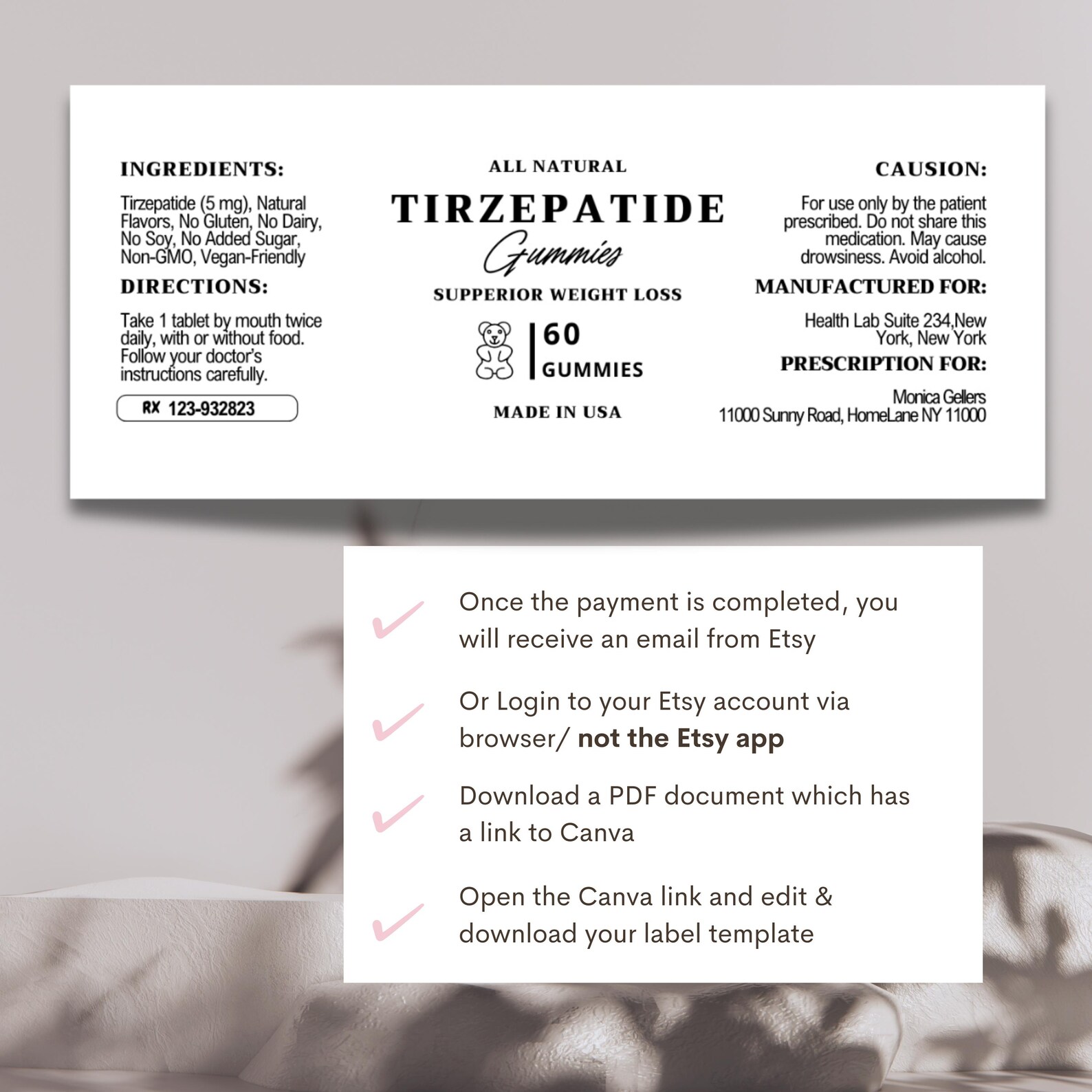 Prescription Label, Editable Prescription Label, Funny Prescription ...