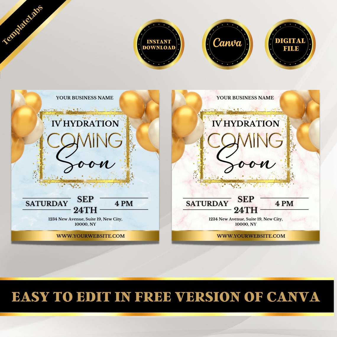 IV Hydration Social Media Template Coming Soon Flyer Opening - Etsy