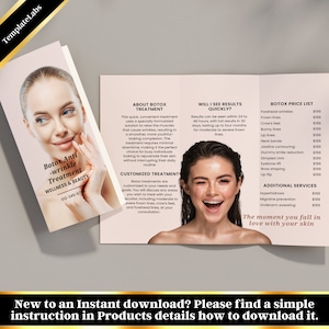 Botox Price List, Botox Template, Medspa Brochure, Tri Fold Brochure ...