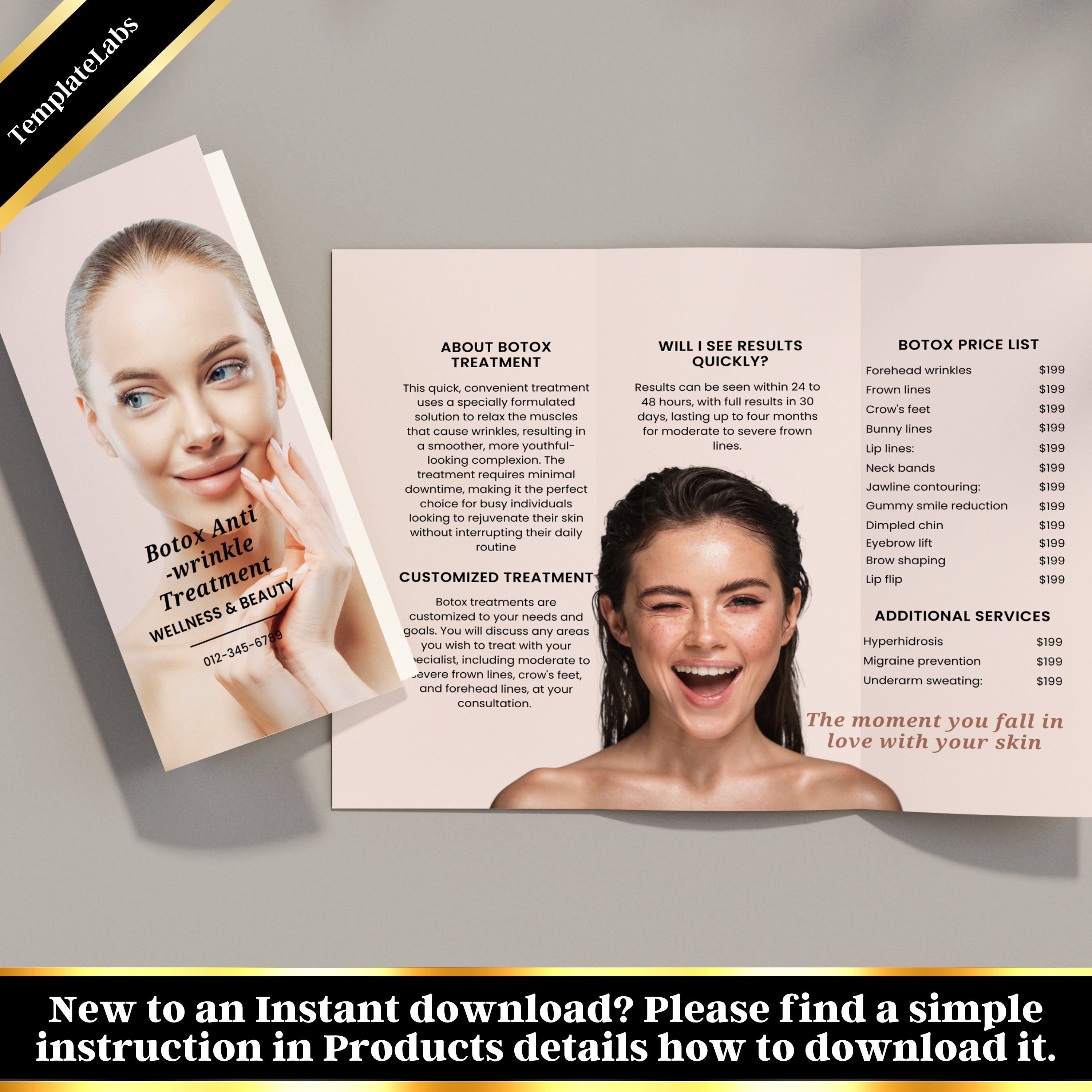 Botox Price List, Botox Template, Medspa Brochure, Tri Fold Brochure ...