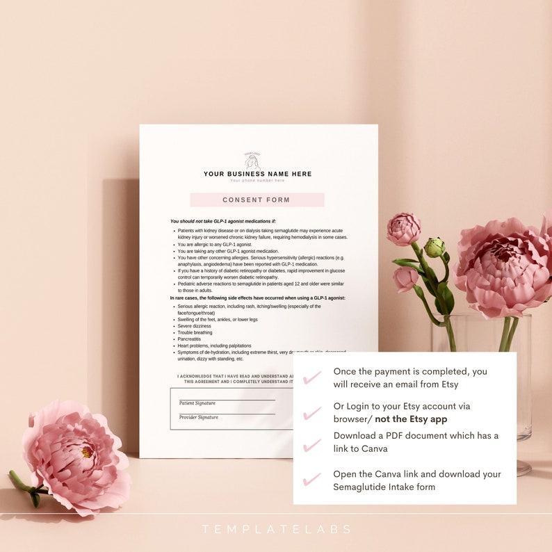 Weight Management, Client Intake Form, Printable Form, Canva Template ...