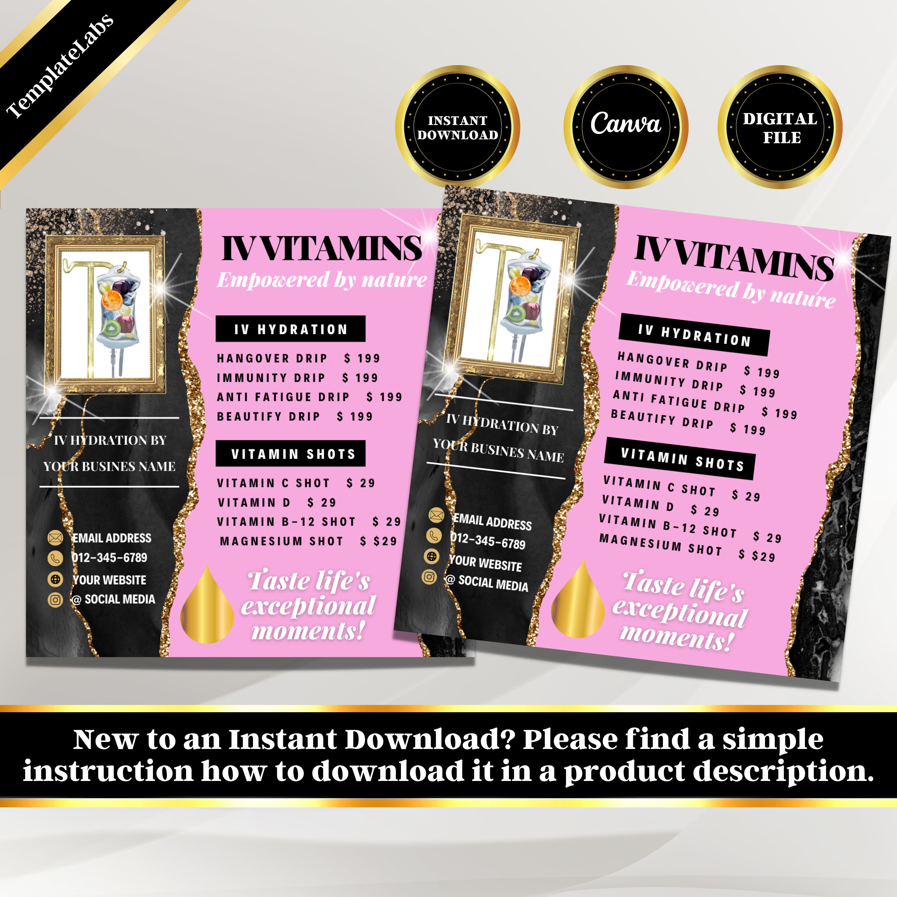 IV Hydration Template, IV Therapy Template, Social Media Flyer ...