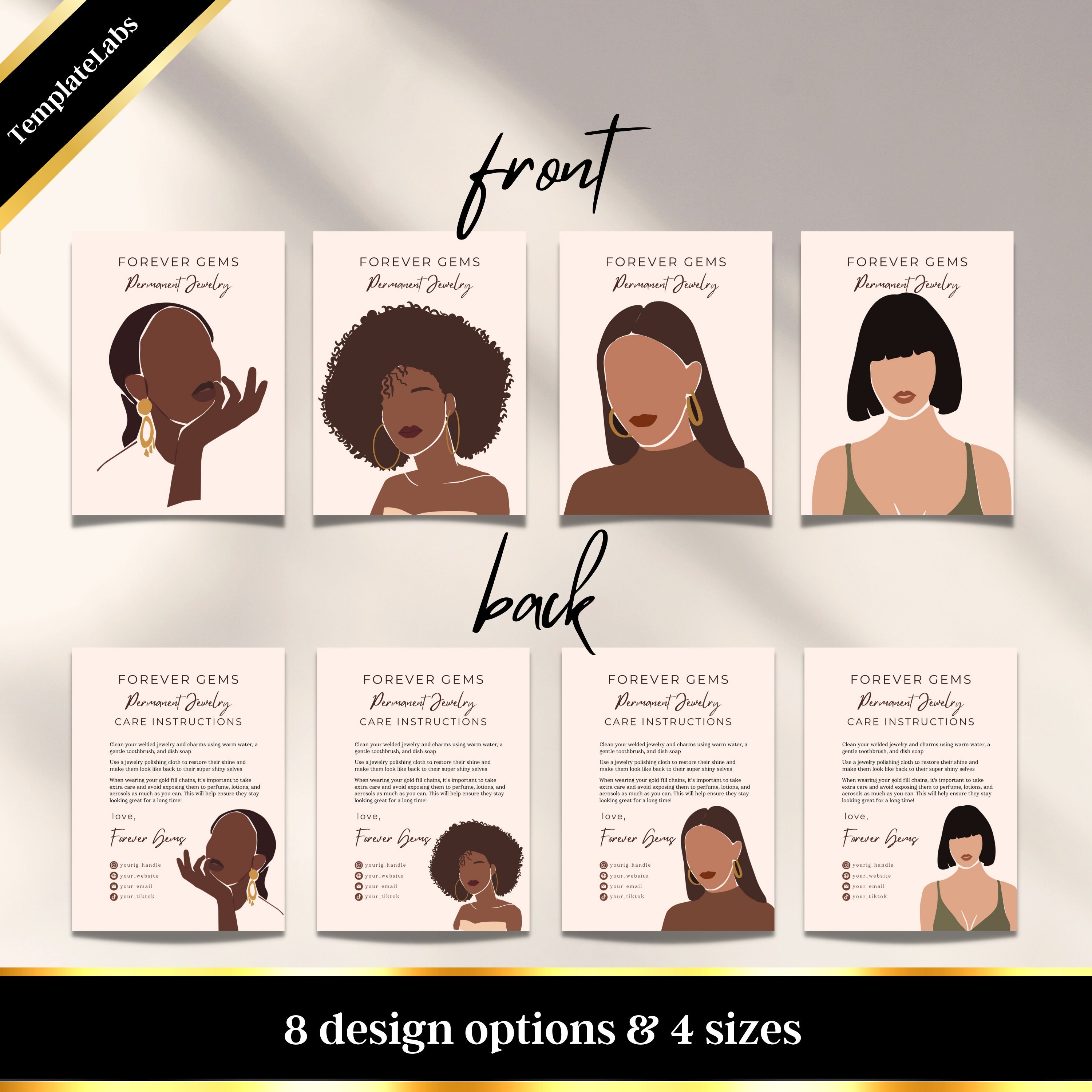 Permanent Jewelry Aftercare, Permanent Jewelry Care Card, Printable ...