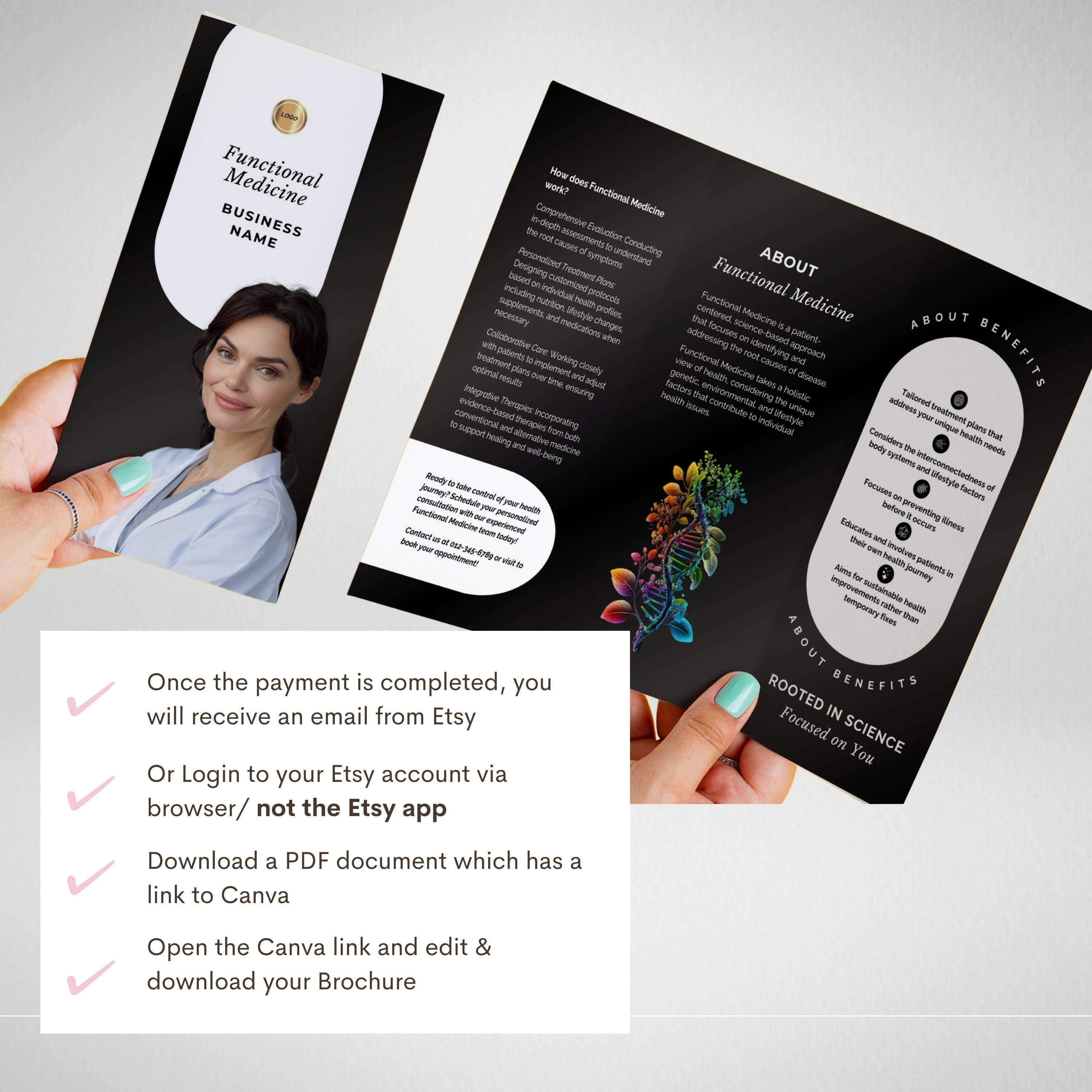 Functional Medicine Brochure, Trifold Brochure Template, Holistic ...