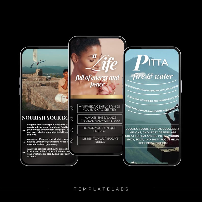 Buy Ayurveda Template, Ayurvedic Yoga, Videos for Reels, Canva ...