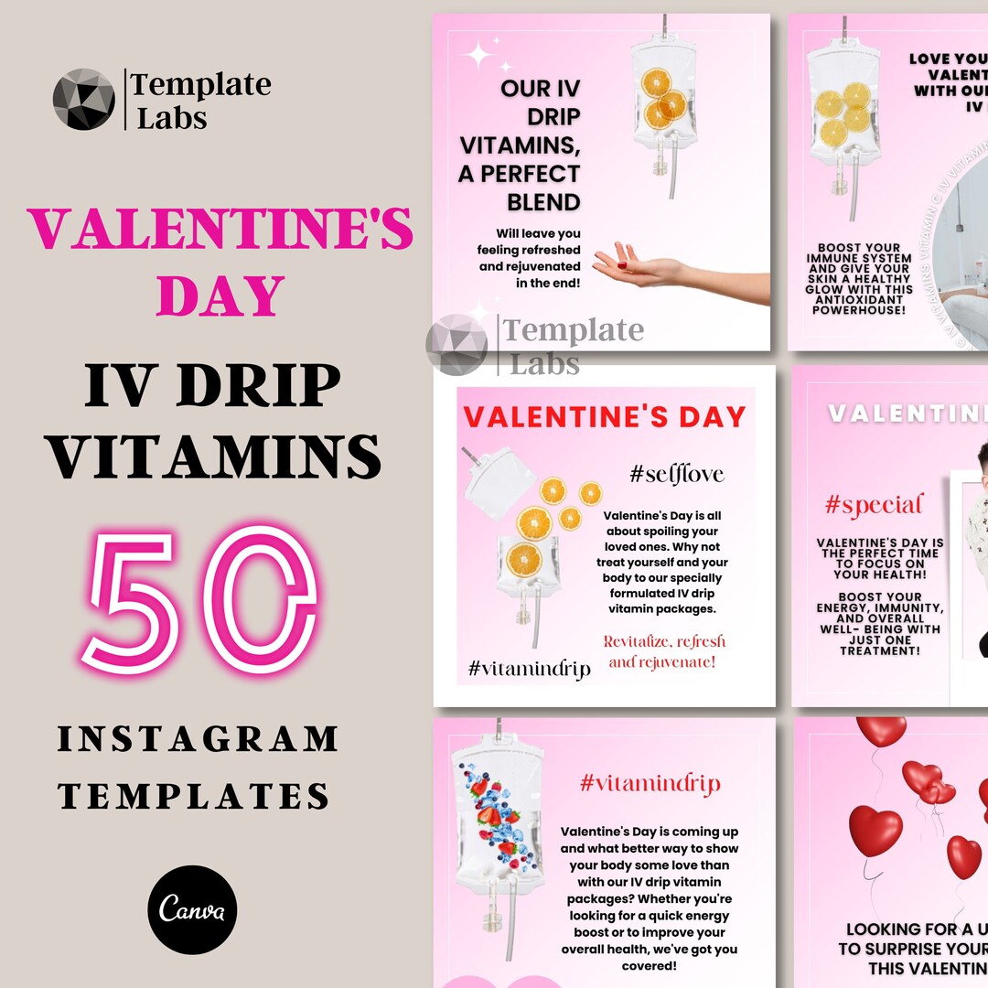 IV Drip Flyers, IV Hydration Template, Valentines Day Flyer, IV Therapy ...