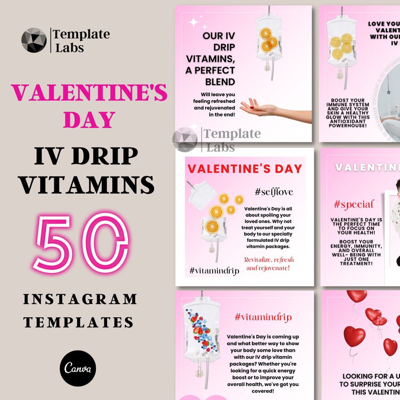 IV Drip Flyers, IV Hydration Template, Valentines Day Flyer, IV Therapy ...