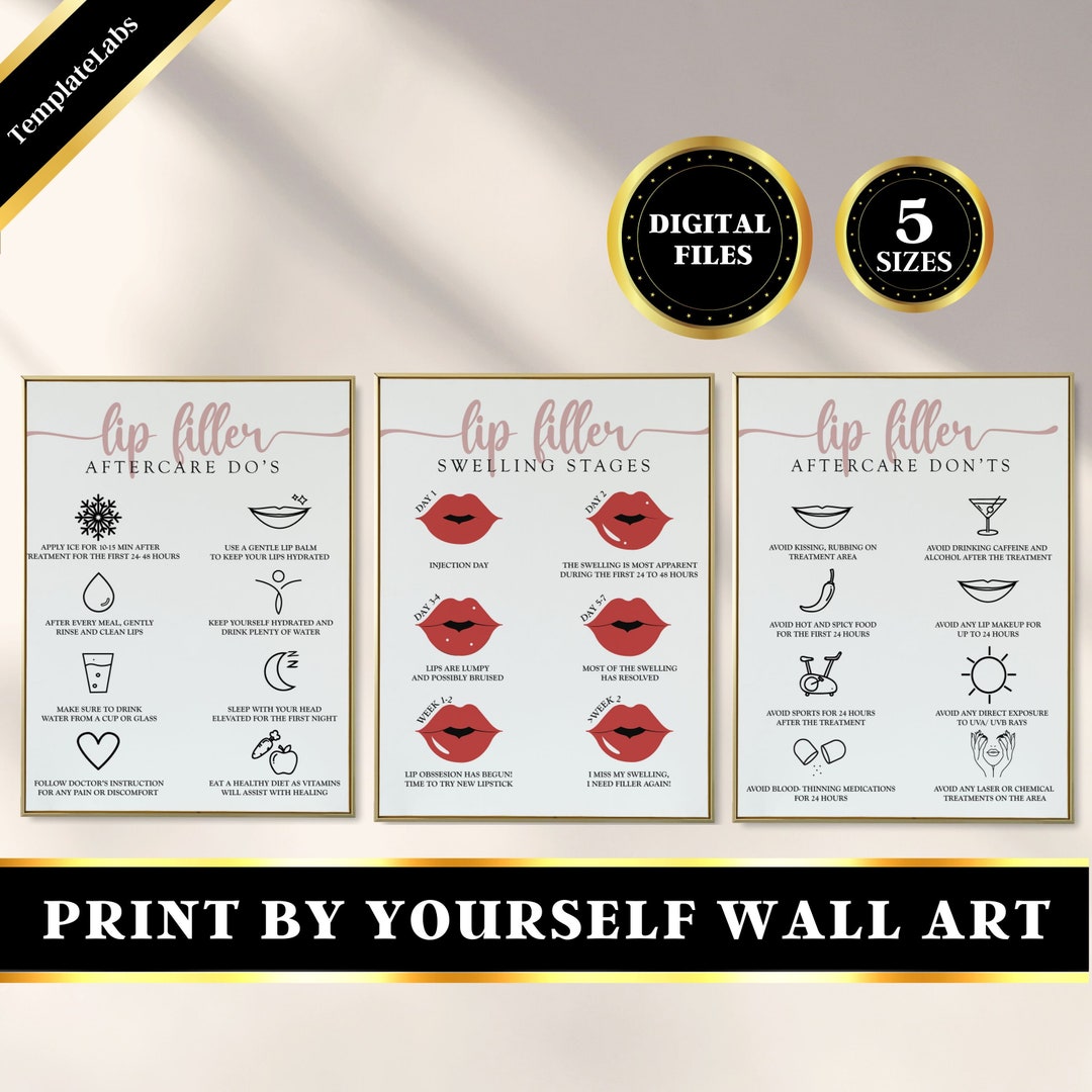 Lip Filler Aftercare Poster, Lip Filler Journey, Lips Aftercare ...