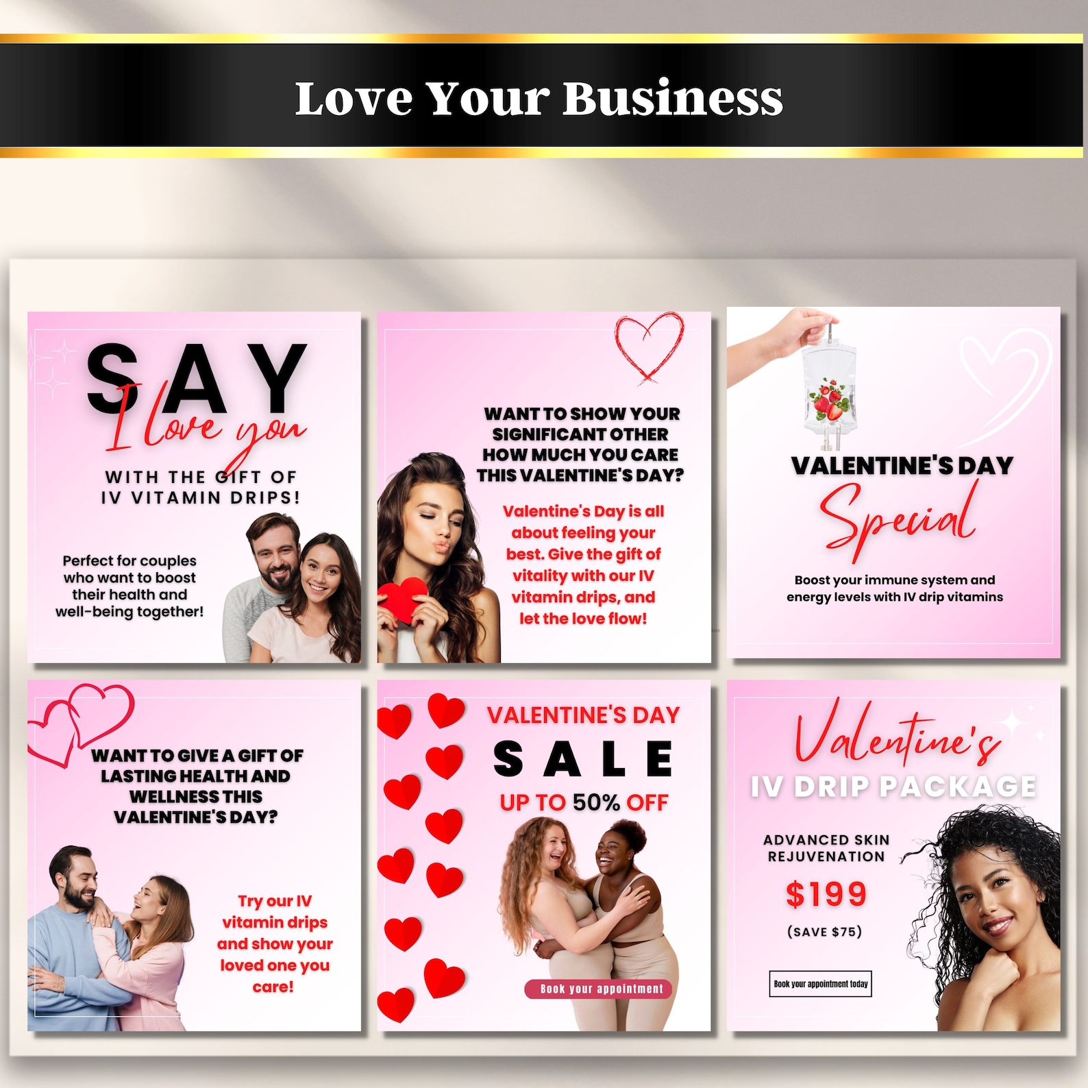 IV Drip Flyers IV Hydration Template Valentines Day Flyer - Etsy