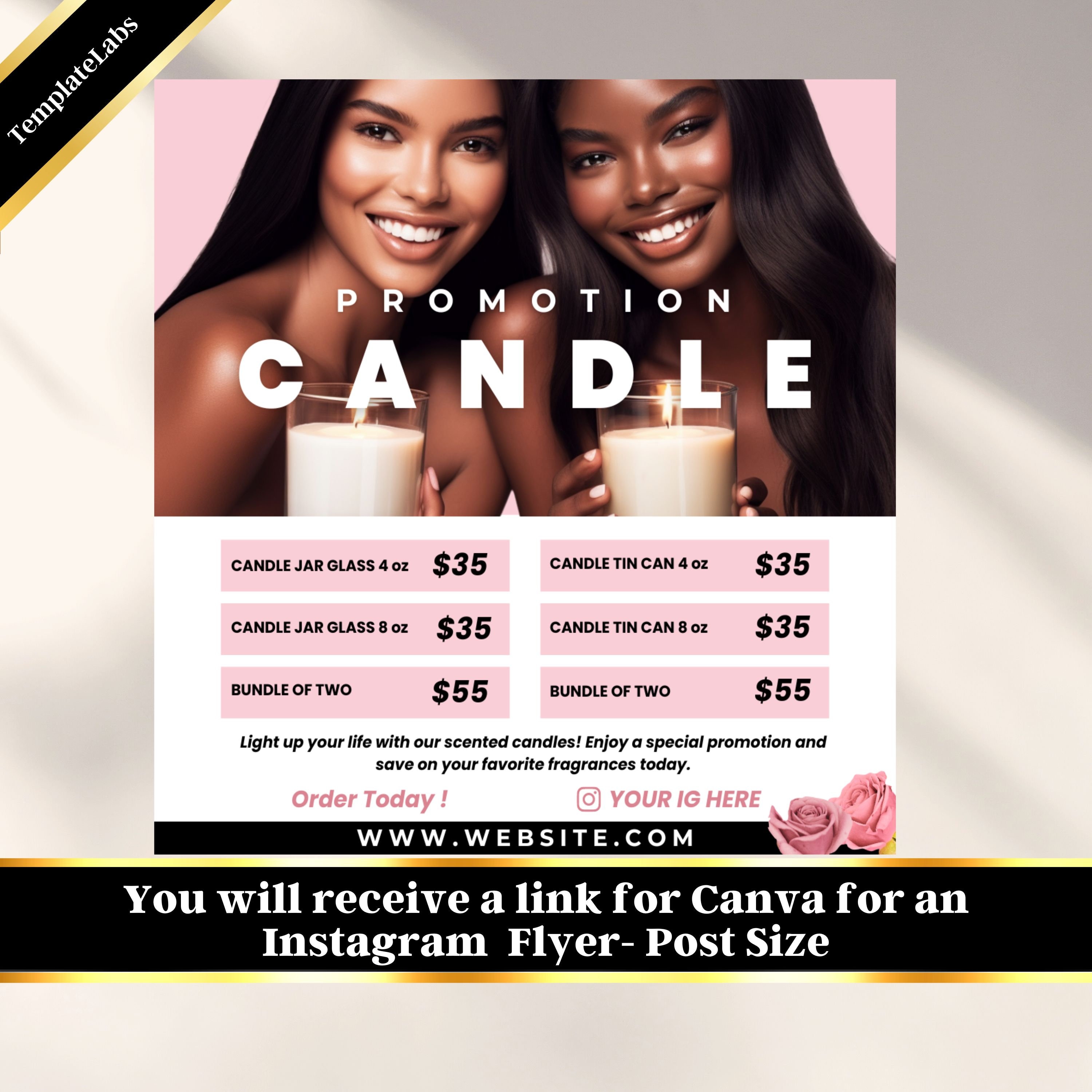 Candle Flyer Canva, Candle Instagram Post, Candle Business Instagram ...