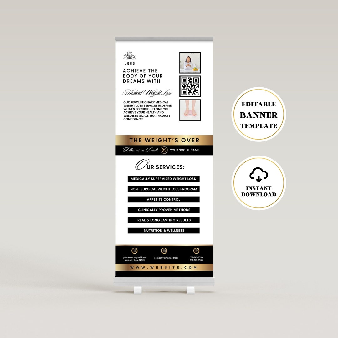 Weight Loss Template, Retractable Banner Template, Roll up Banner ...