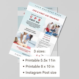 CPR Training Flyer, CPR Flyer, Cpr Template, Cpr First Aid and ...