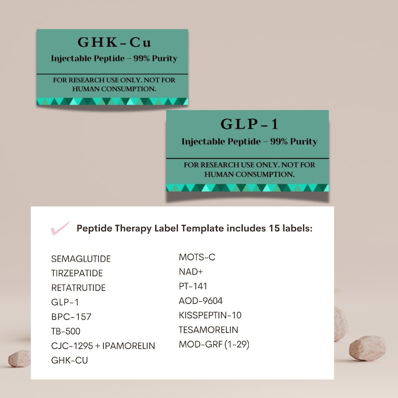 Peptide Label Template, Peptide Labels Canva, Printable Label, Peptide ...