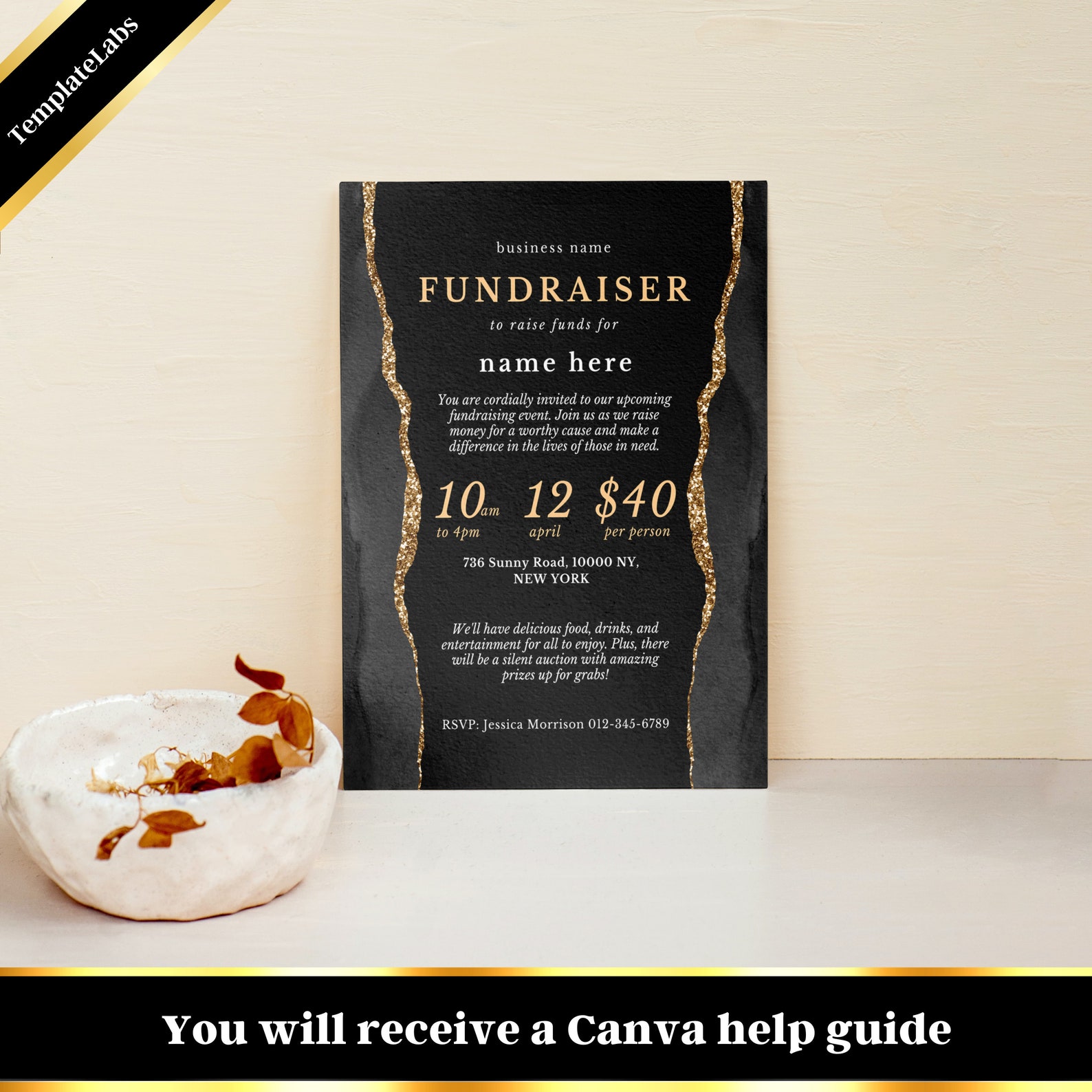 Fundraiser Flyer Template, Charity Invitation, Fundraising Flyer ...
