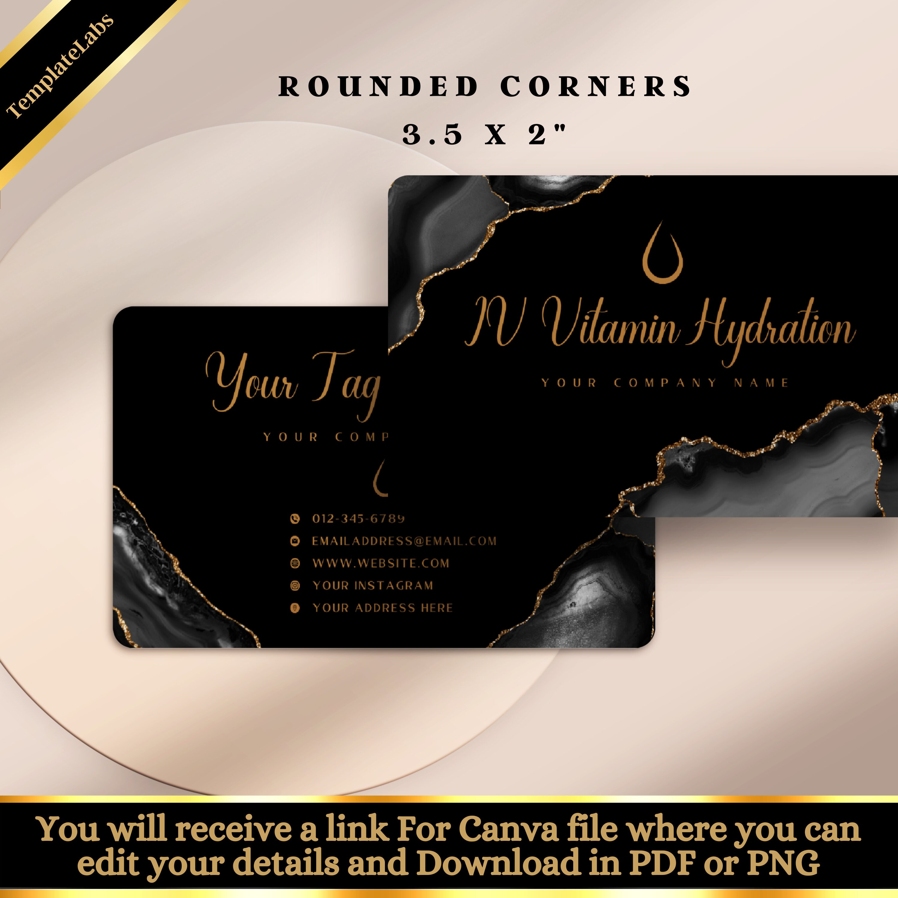 IV Drip Business Card IV Hydration DIY Business Card Marble - Etsy