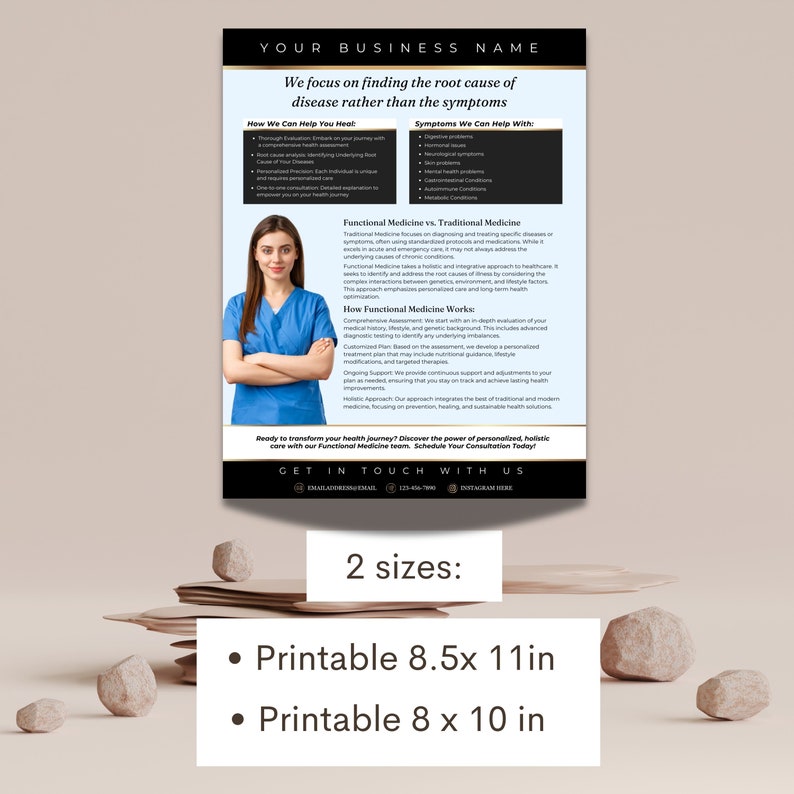 Functional Medicine Branding, Printable Flyer, Holistic Medicine ...