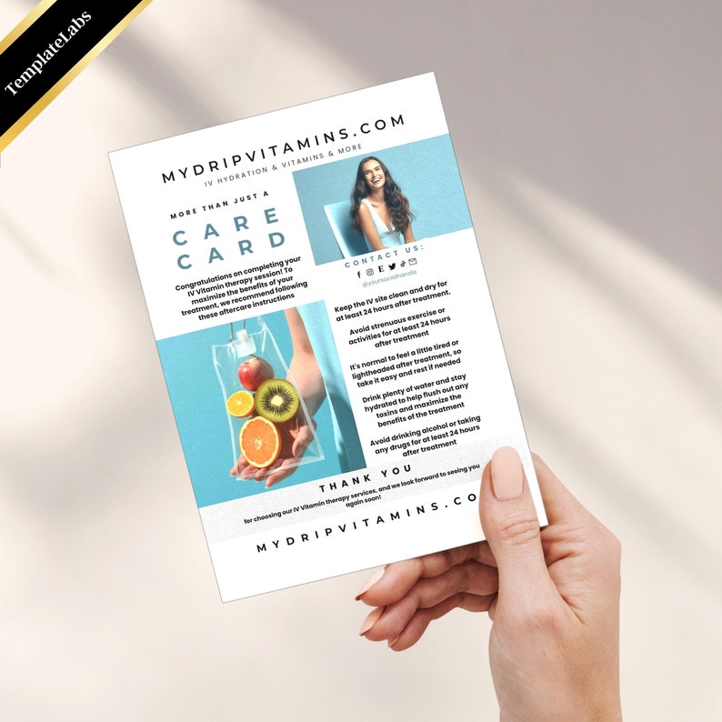 IV Therapy Aftercare IV Aftercare Instructions Printable - Etsy
