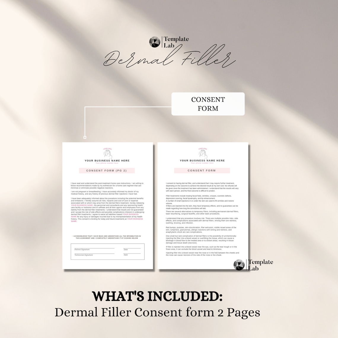 Client Consent Form, Med Spa Form, Injectable Filler, Printable Form ...
