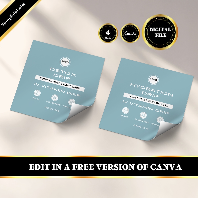 IV Bag Label IV Label IV Hydration Labels Printable Label - Etsy