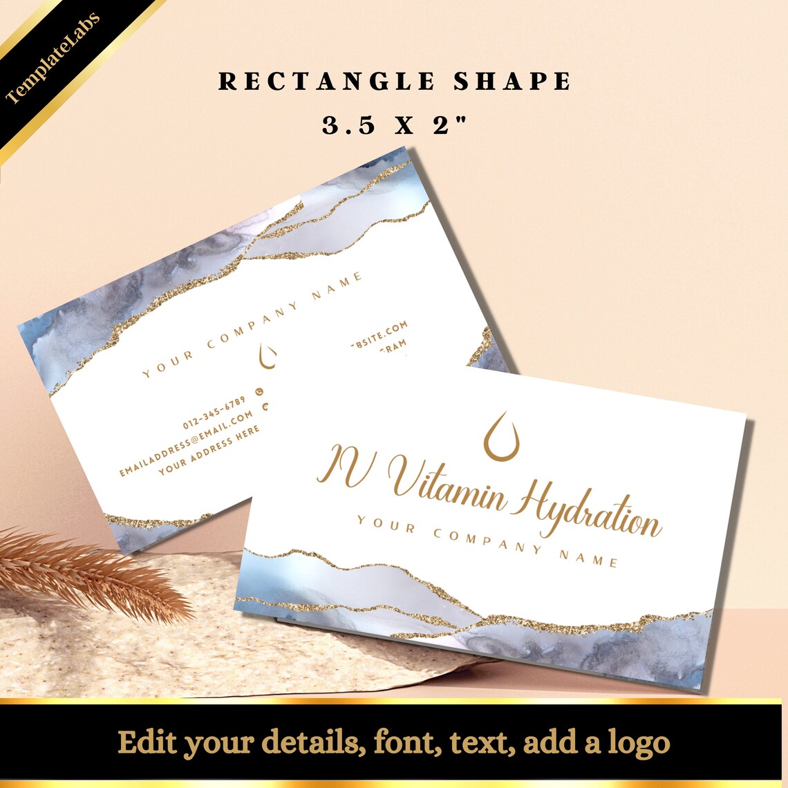 IV Drip Business Card IV Hydration DIY Business Card Marble - Etsy