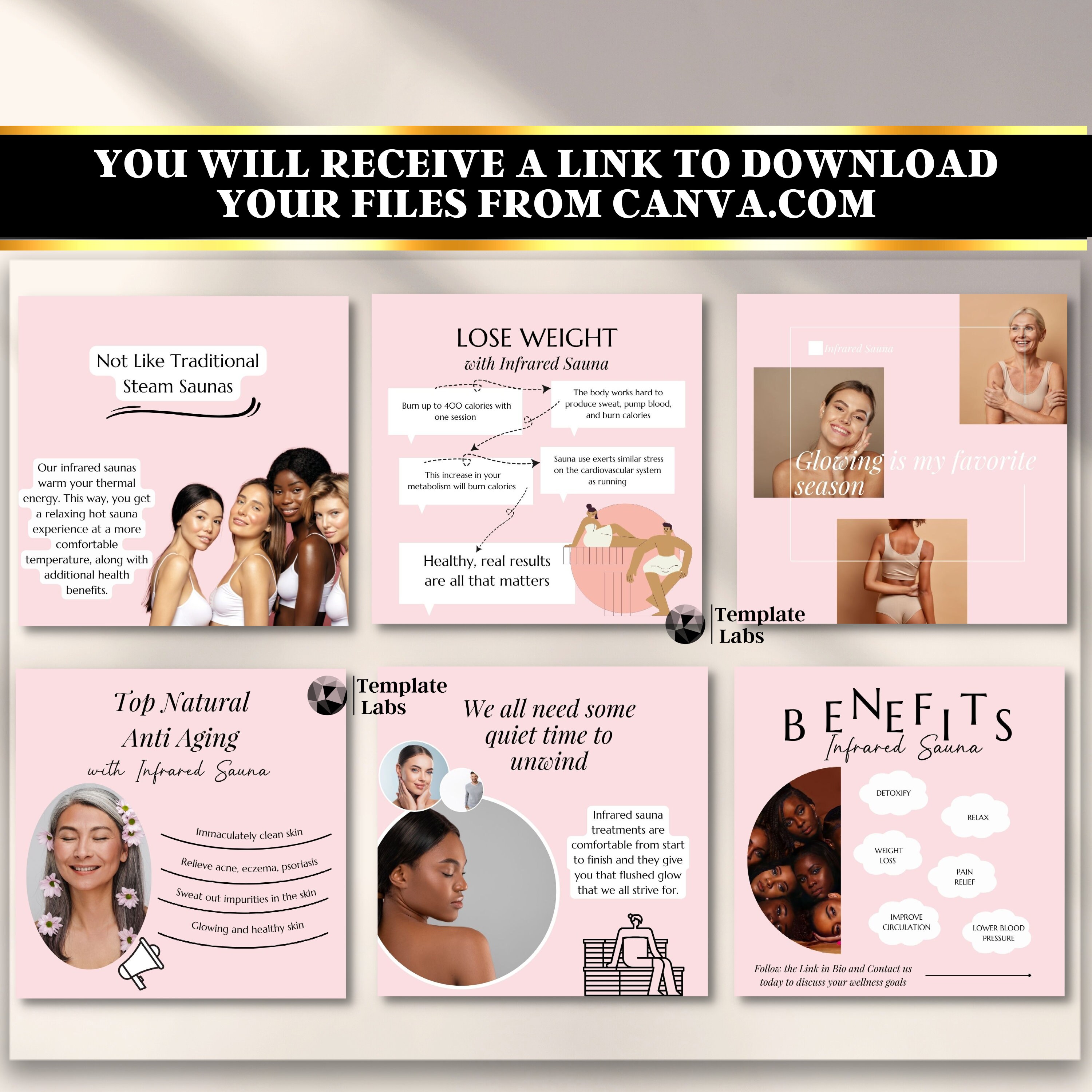 Infrared Sauna Instagram Post Template Canva Medspa Flyer - Etsy