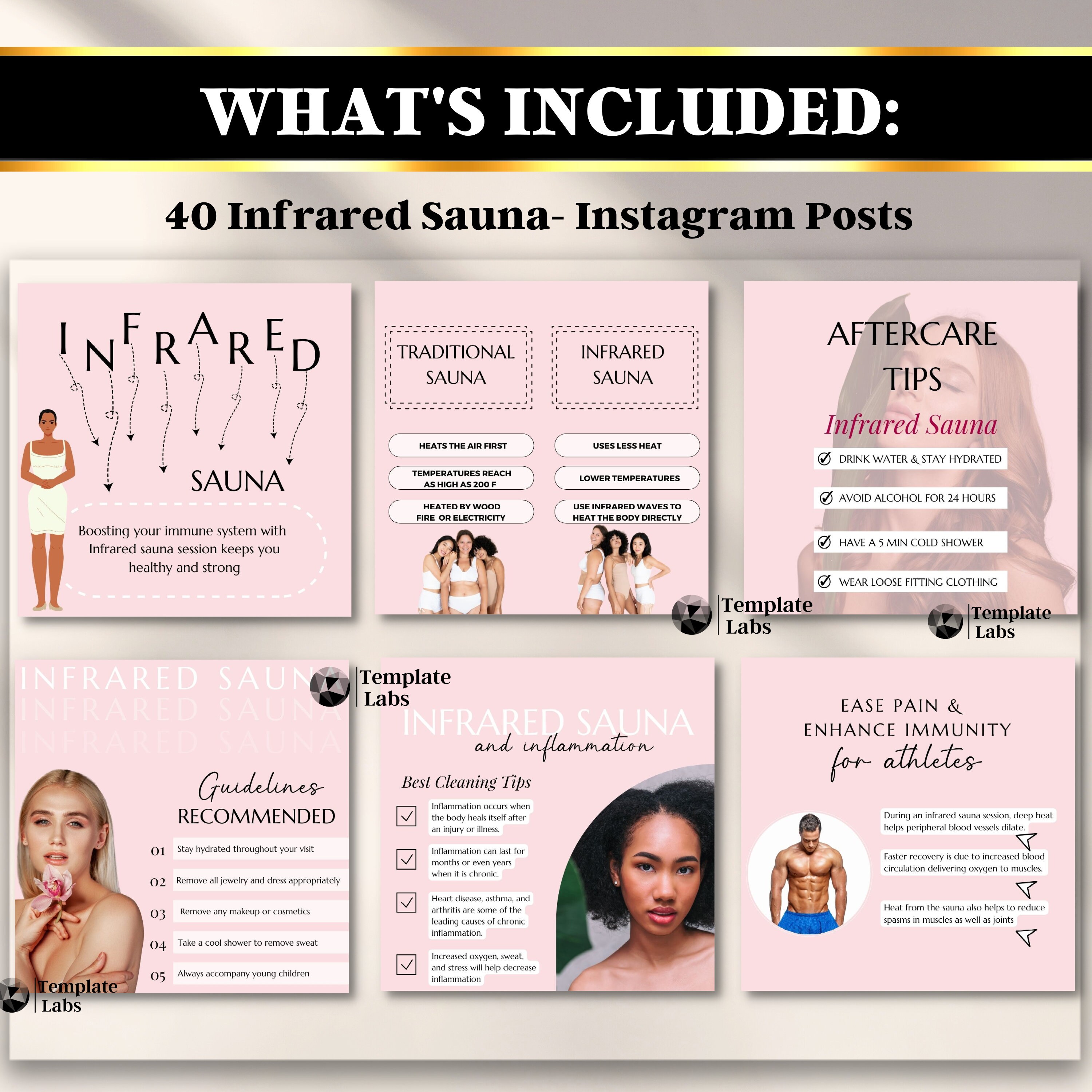 Infrared Sauna Instagram Post Template Canva Medspa Flyer - Etsy