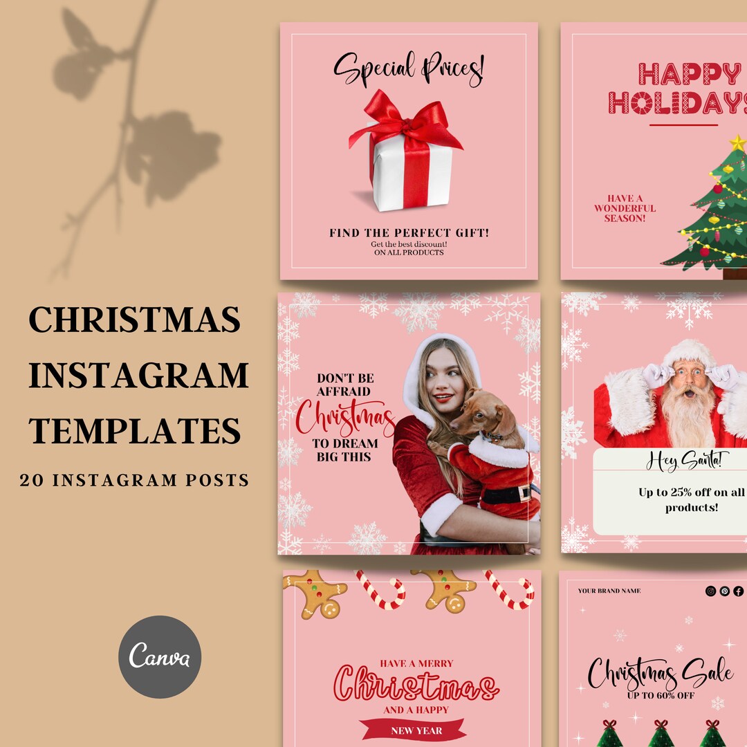 Christmas Instagram Template, Christmas Instant Download, Marketing ...