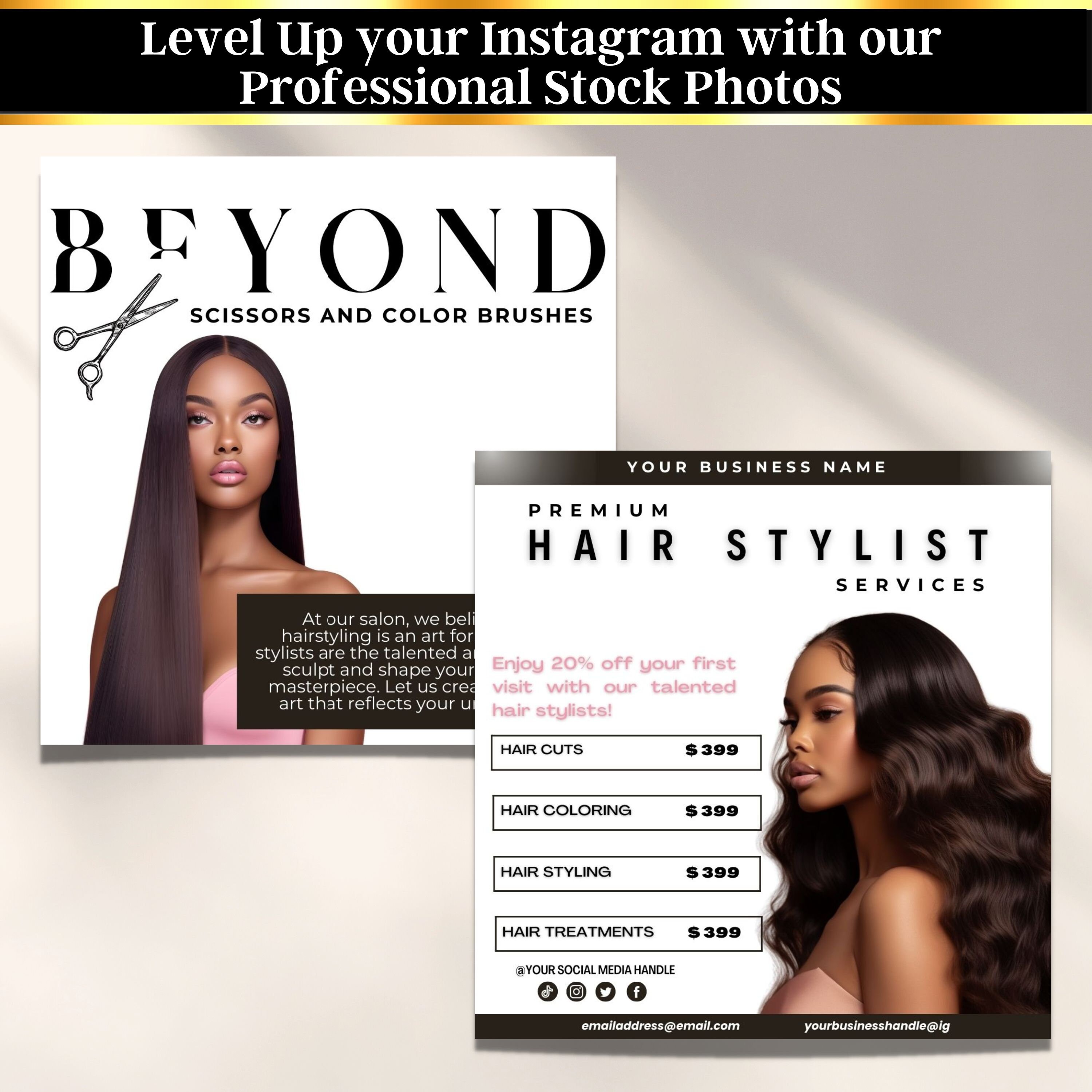 Hair Stylist Instagram Posts Hairdresser Flyers Hair Promo - Etsy