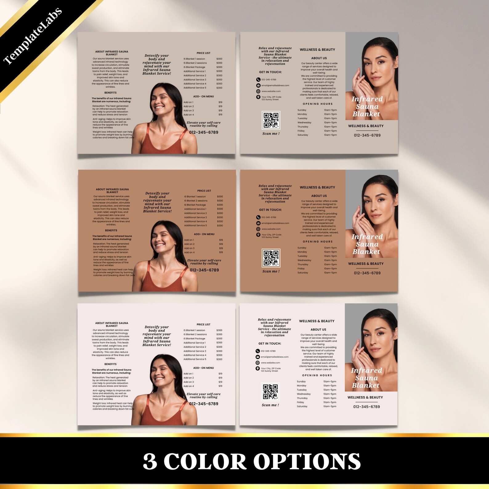 Infrared Sauna Blanket, Trifold Brochure Template, Canva Brochure ...