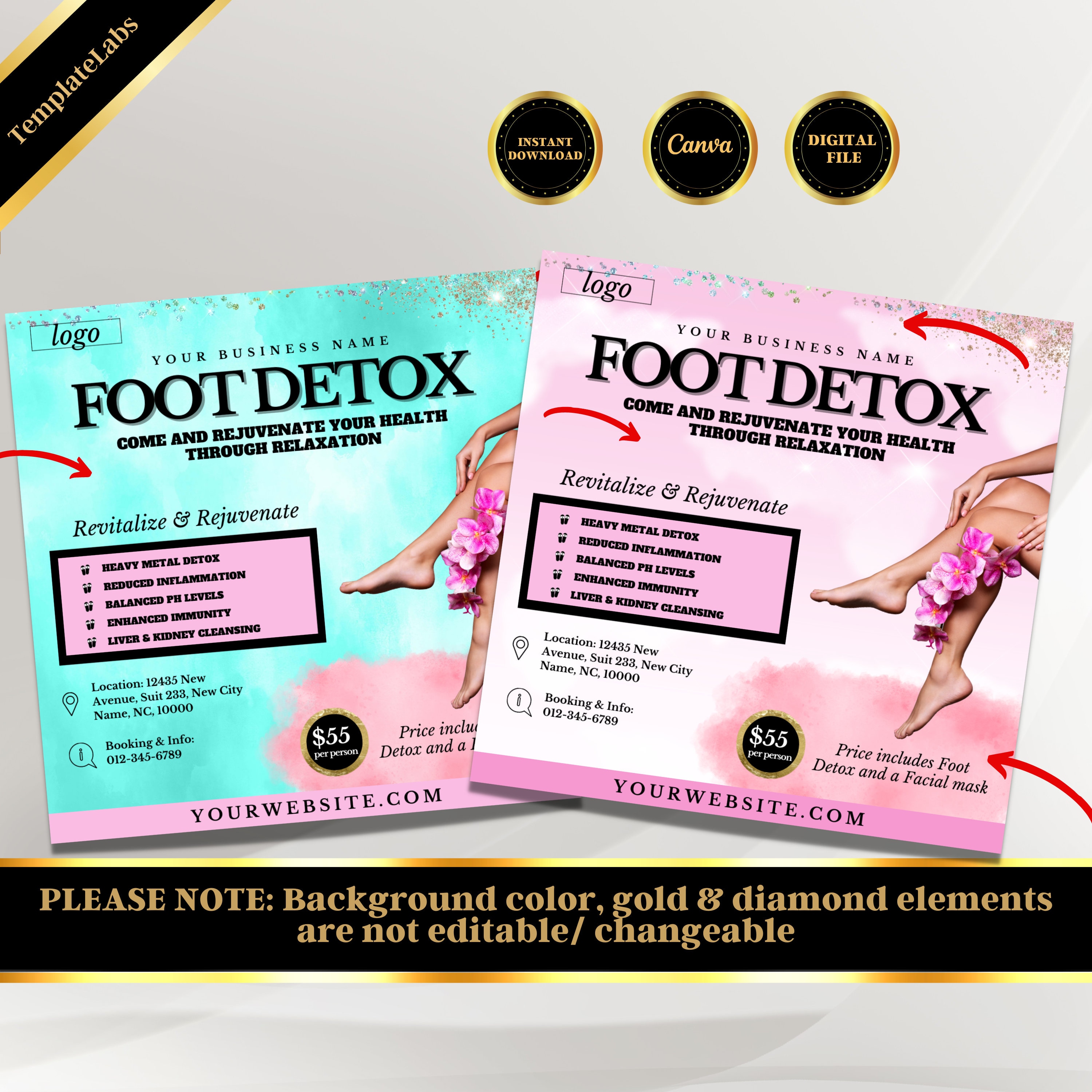 Ionic Foot Detox, Foot Detox Flyer, Ionic Foot Bath, Social Media Flyer ...