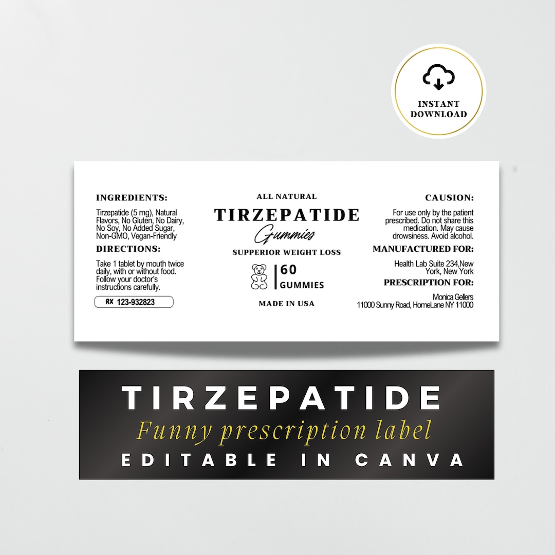 Prescription Label, Editable Prescription Label, Funny Prescription ...