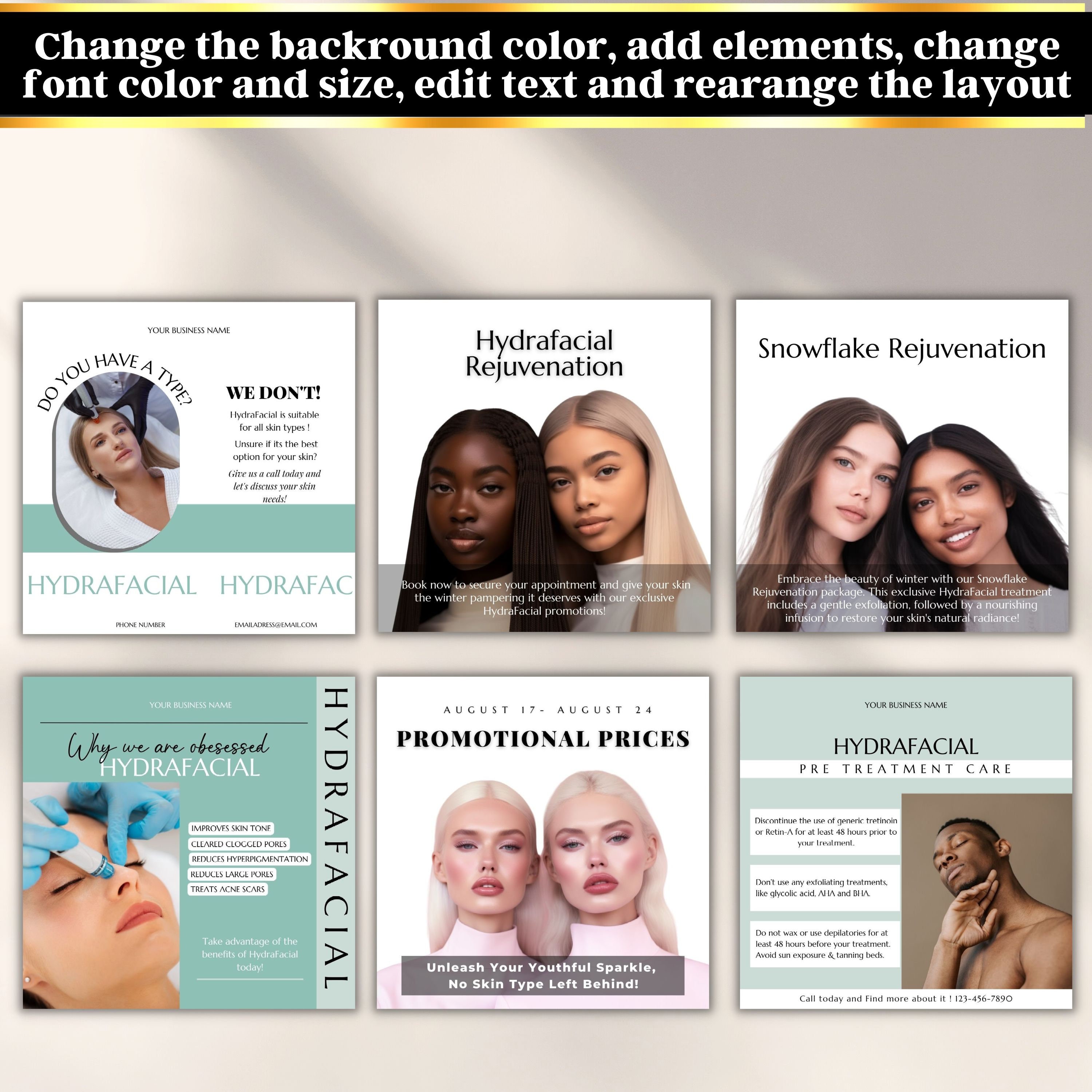 Hydrafacial Posts, Hydrafacial Marketing, Hydrafacial Flyer, Instagram ...