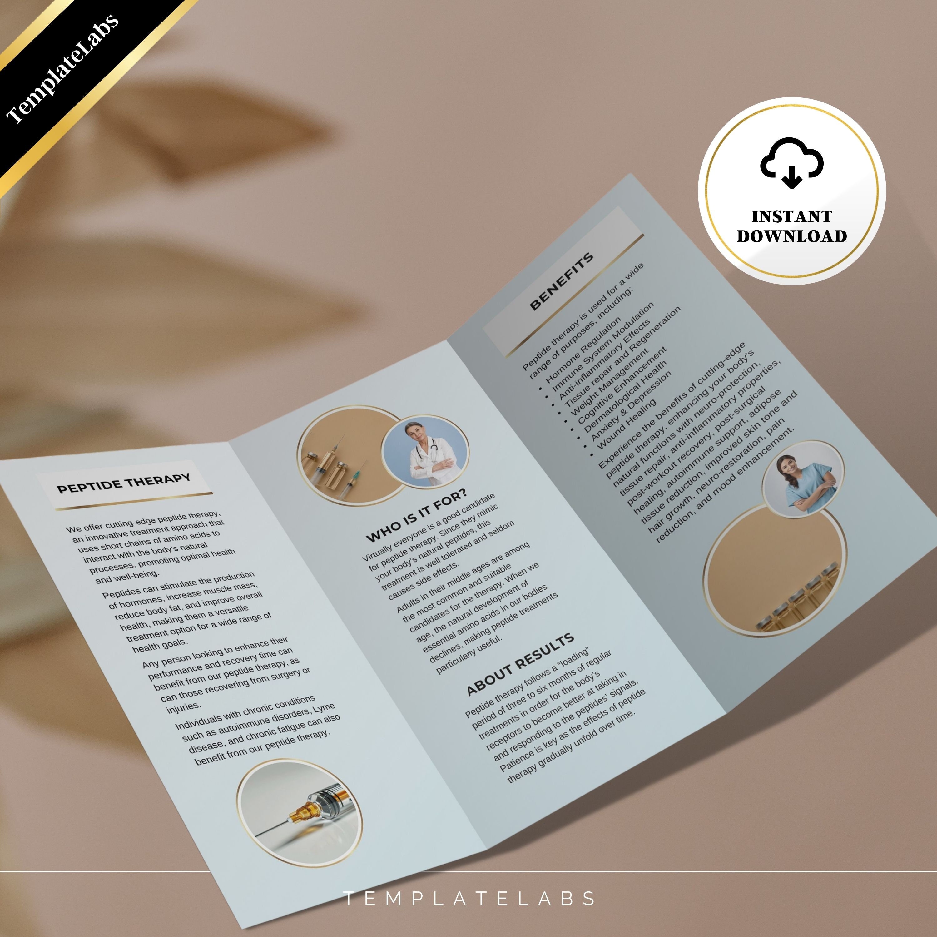 Pep Therapy Tri Fold Brochure Template, Printable Brochure, P. Therapy ...