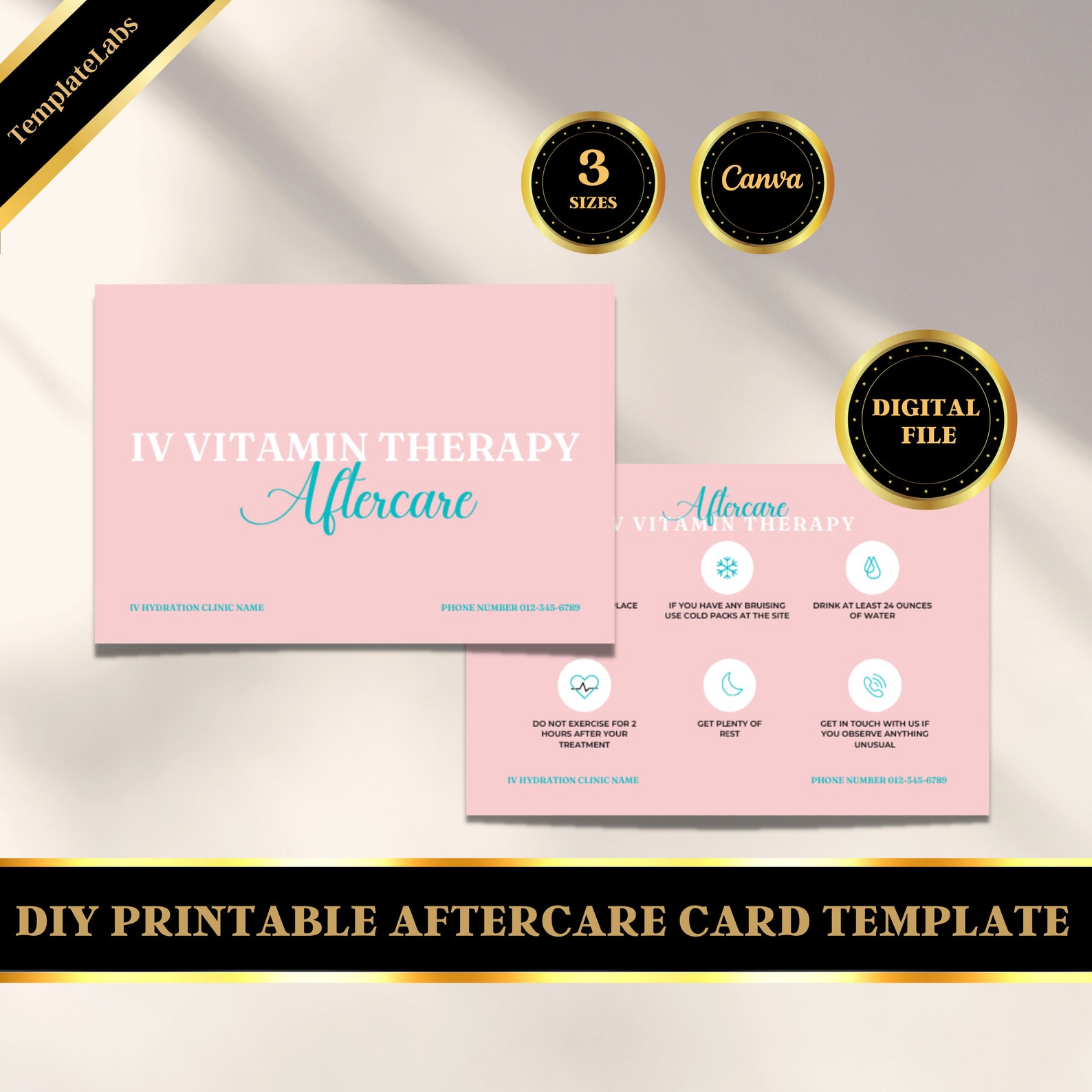 IV Hydration Template, IV Discharge Instruction, Printable Aftercare ...