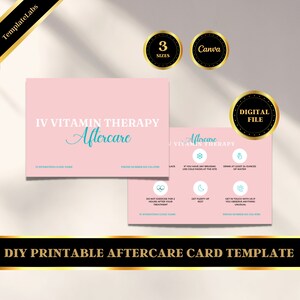 IV Hydration Template, IV Discharge Instruction, Printable Aftercare ...