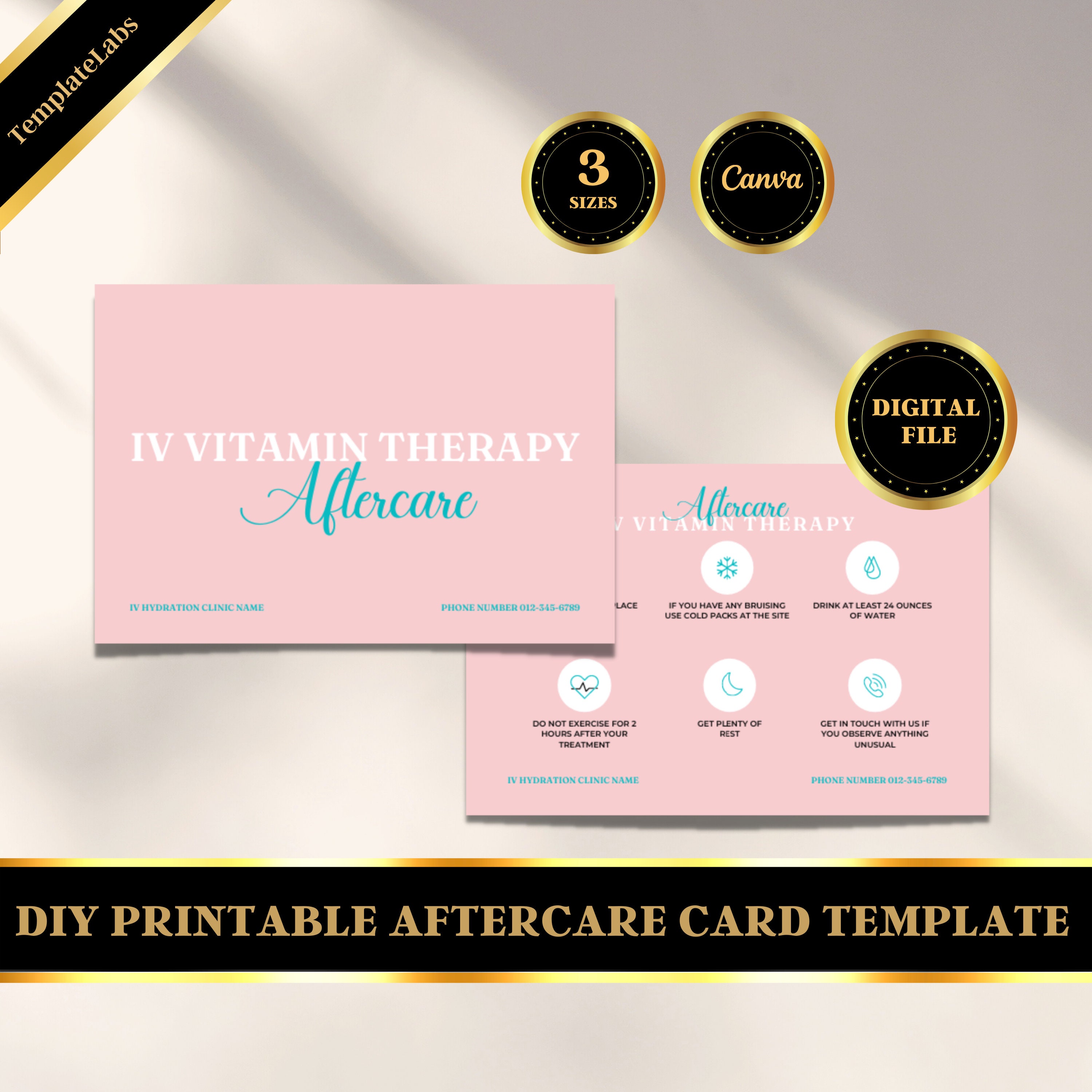 IV Hydration Template, IV Discharge Instruction, Printable Aftercare ...