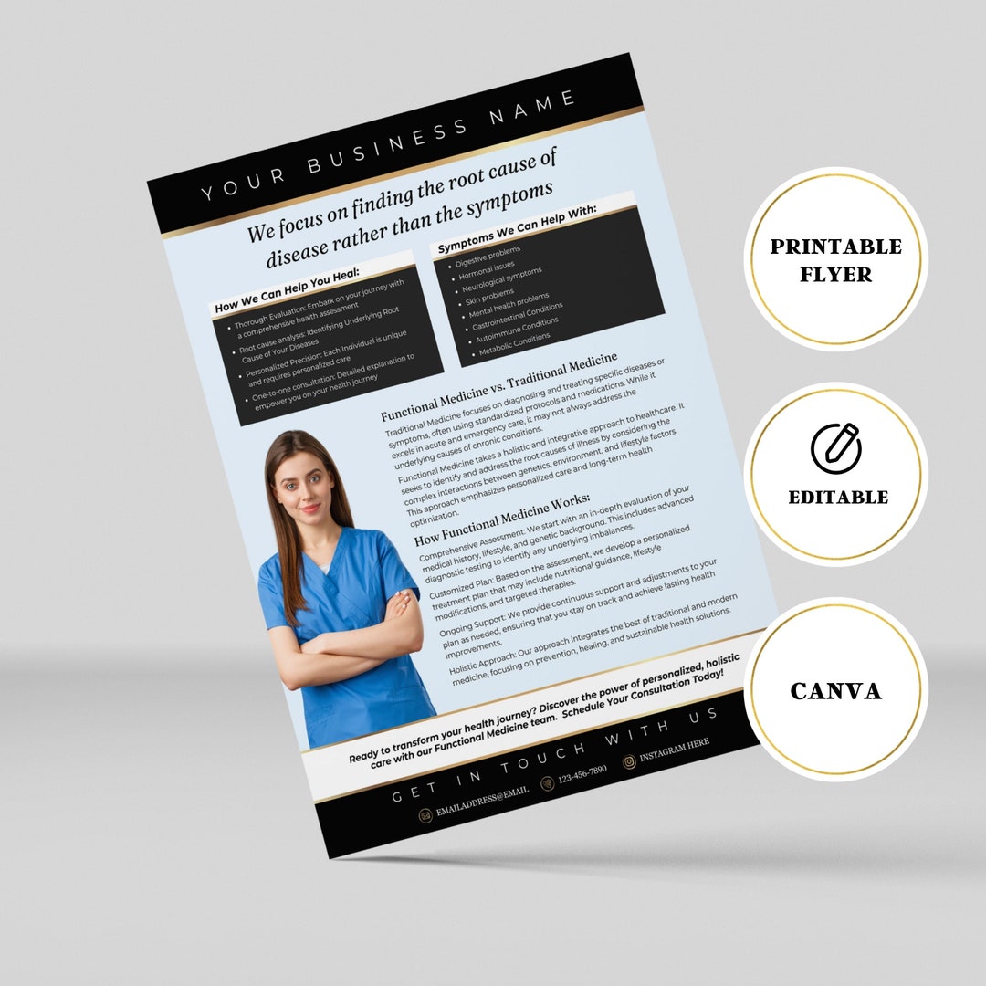 Functional Medicine Branding, Printable Flyer, Holistic Medicine ...