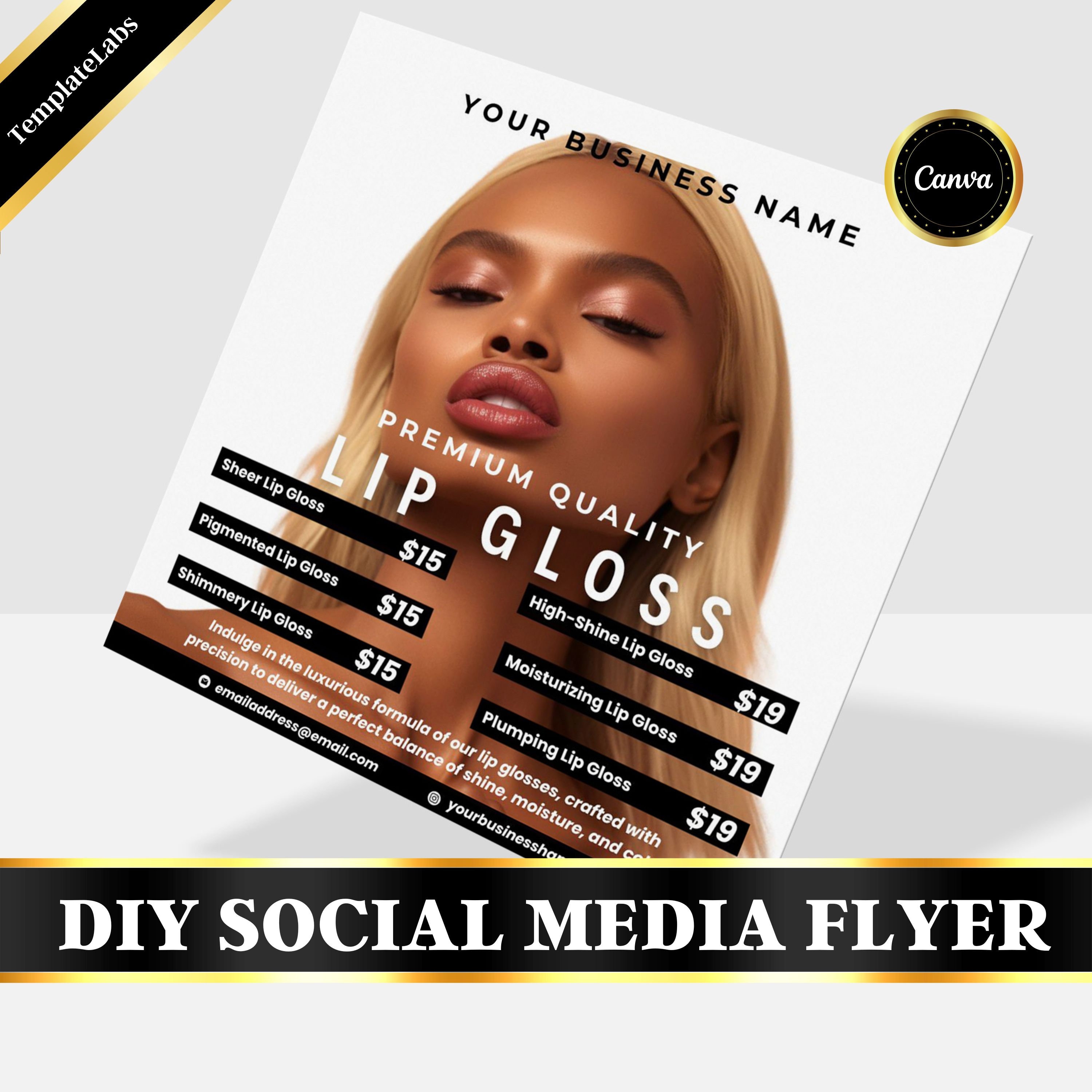 Lip Gloss Flyer, Lip Gloss Template, Lip Gloss Business, E Flyer ...