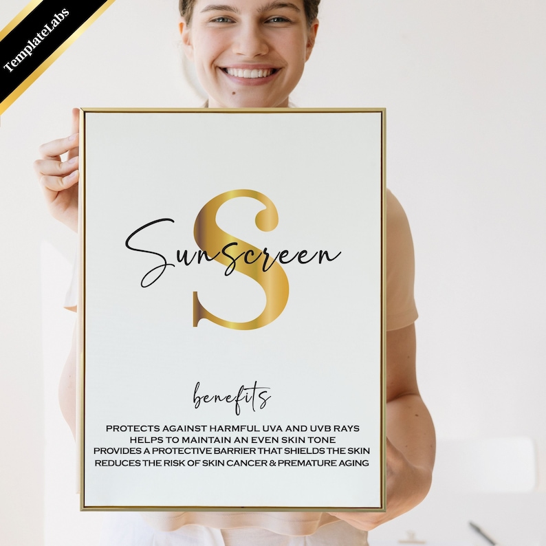 Vitamin C Wall Art, Sunscreen Poster, Skincare Ingredient, Medspa Wall ...