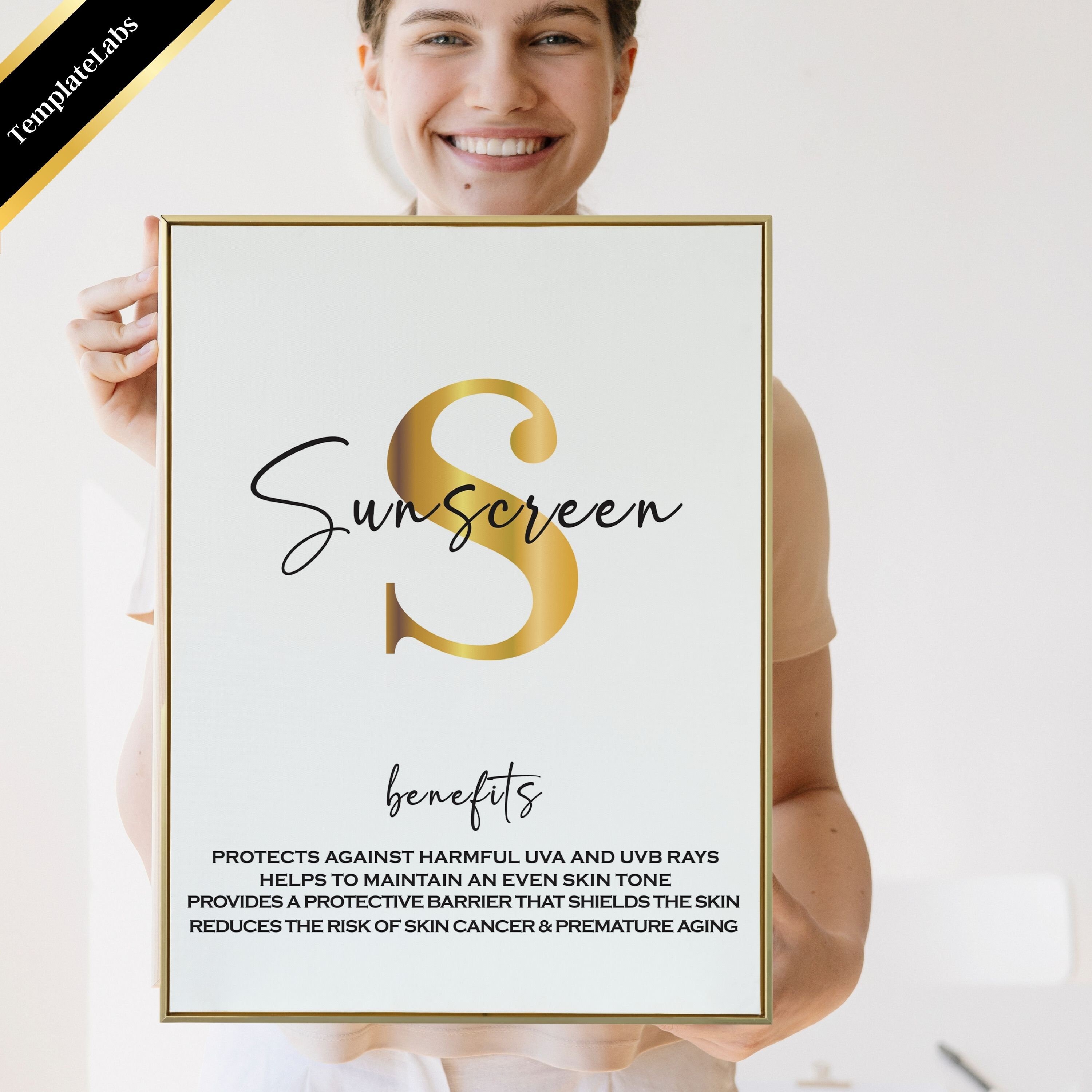 Vitamin C Wall Art, Sunscreen Poster, Skincare Ingredient, Medspa Wall ...