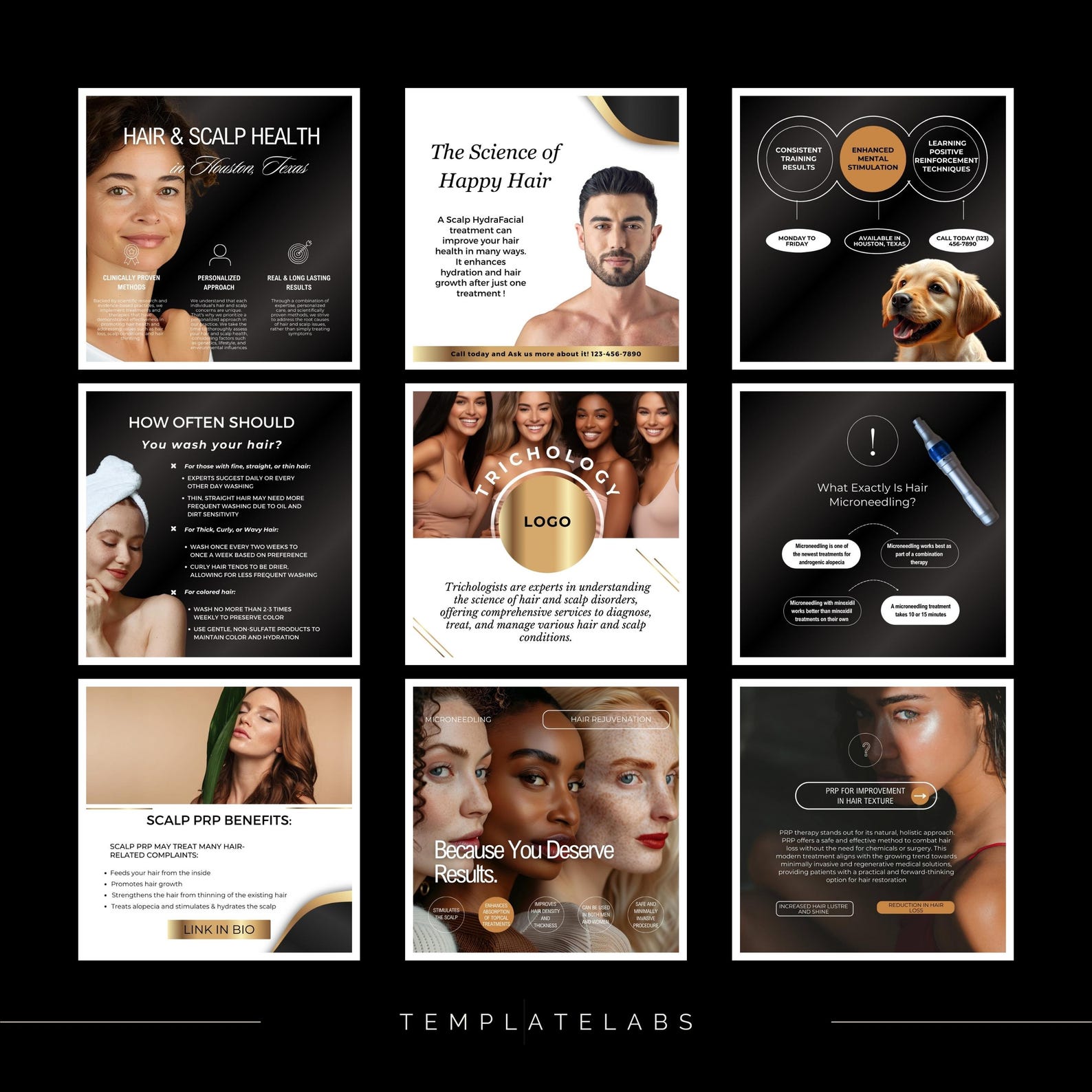 Trichology Templates, Trichology Instagram Posts, Hair Loss Template ...