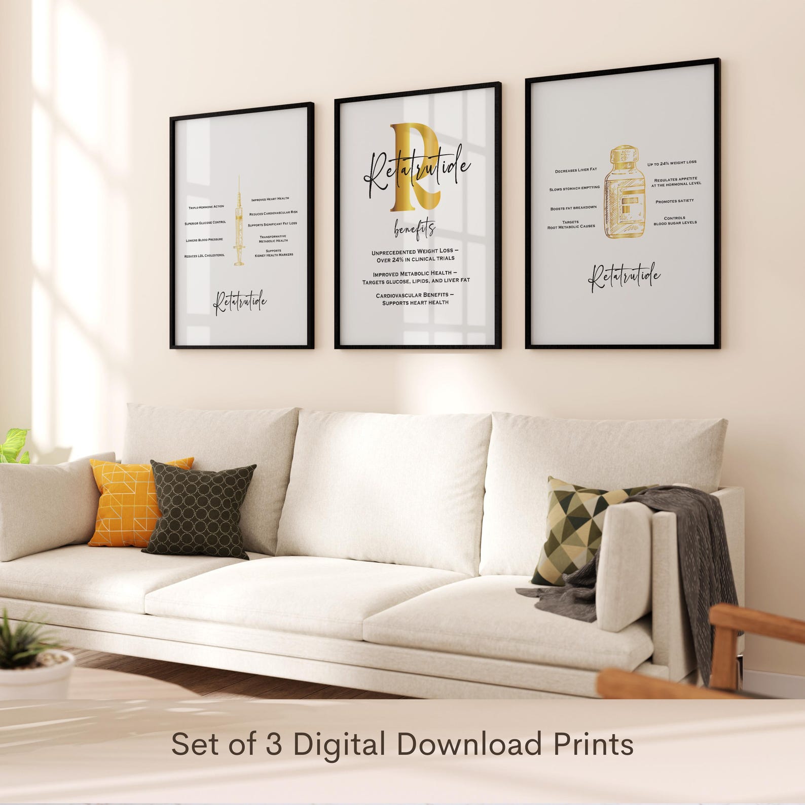 Retatrutide Poster, Weight Loss Poster, GLP1 Poster, Peptide Poster ...