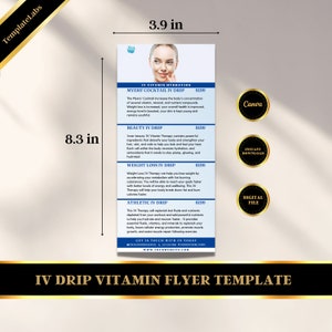 IV Therapy Flyer, IV Hydration Template, Digital Flyer, DIY Flyer ...